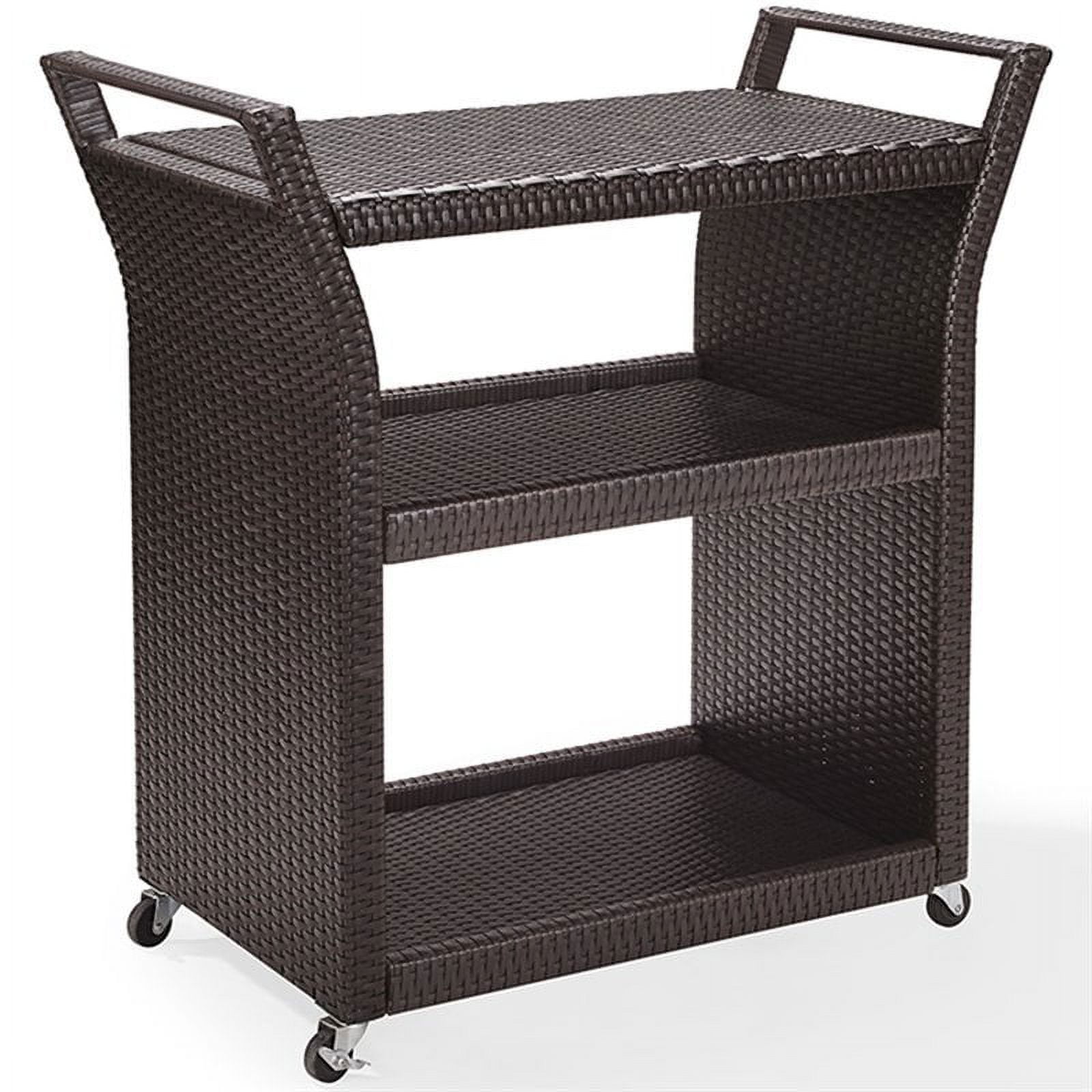 Crosley Palm Harbor Outdoor Wicker Bar Cart - Walmart.com