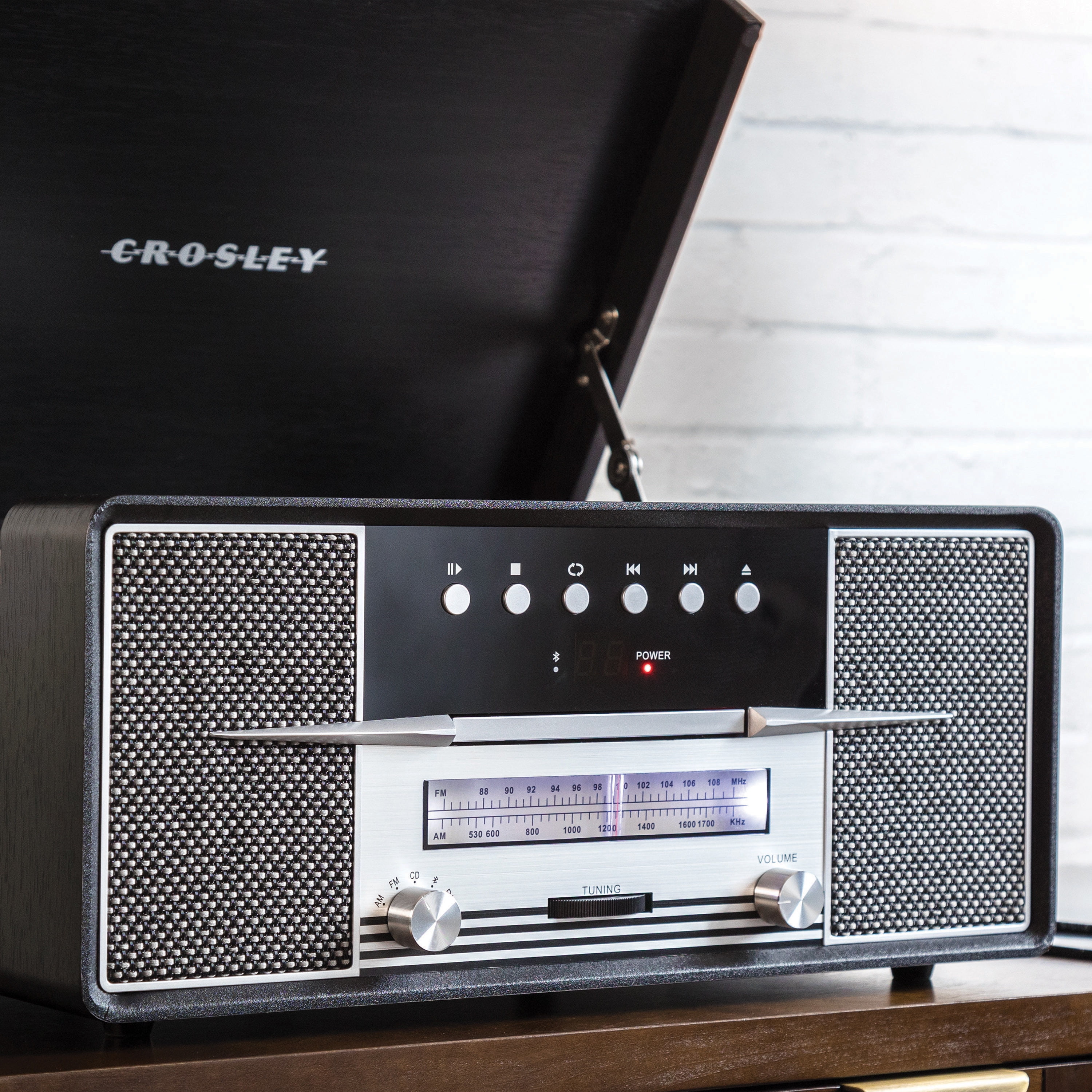 Crosley Rhapsody 7-In-1 Record Player In Black - Walmart.com