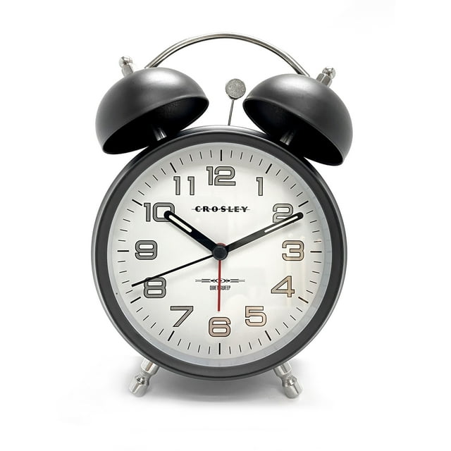 Crosley Traditional Style Black Twin Bell Analog QA Desk or Bedside ...