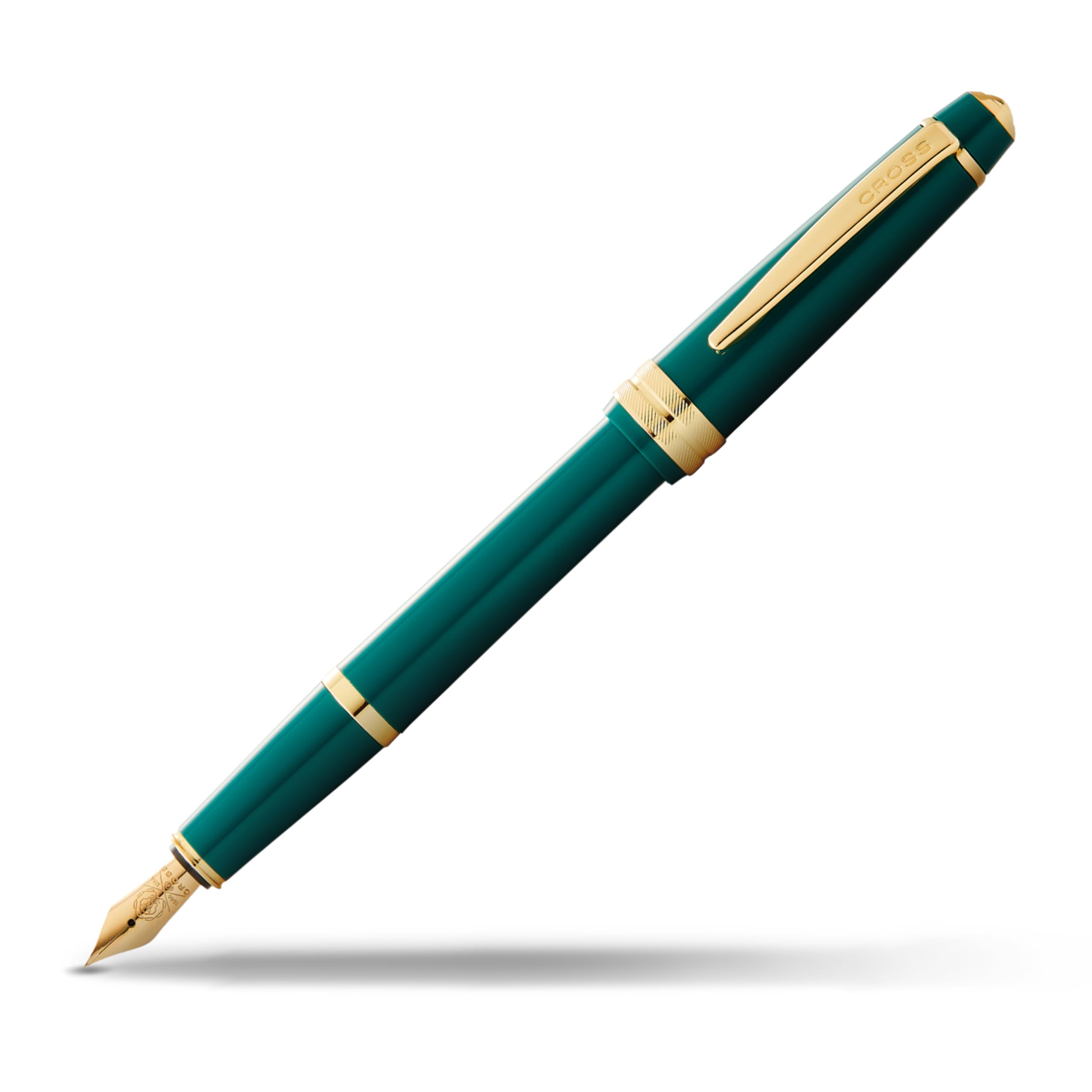 Cross Bailey Light Polished Green Resin and Gold Tone Fine Nib Fountain ...