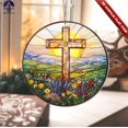 Cross And Wildflowers Acrylic Suncatcher Window Hanging, Christian ...
