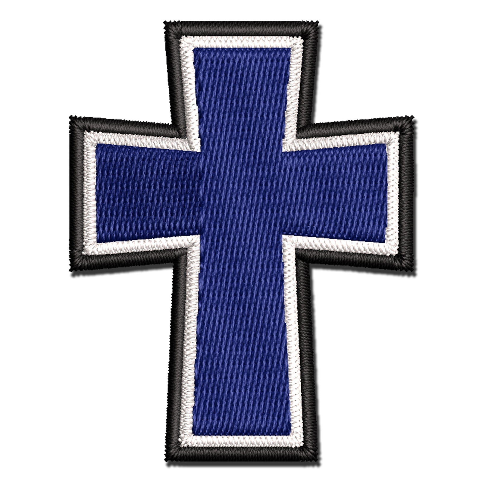 Cross Angled Christian Church Religion Applique Multi-Color Embroidered ...