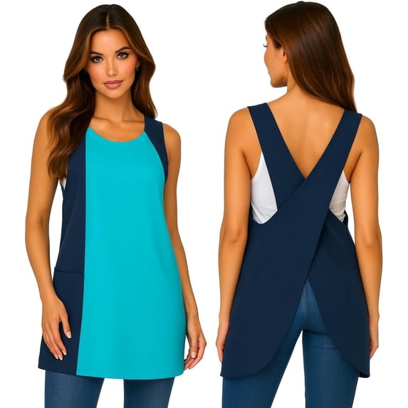 Cross Back Apron with Pockets – Curvy Girl Friendly, No Neck Strap. Bib ...