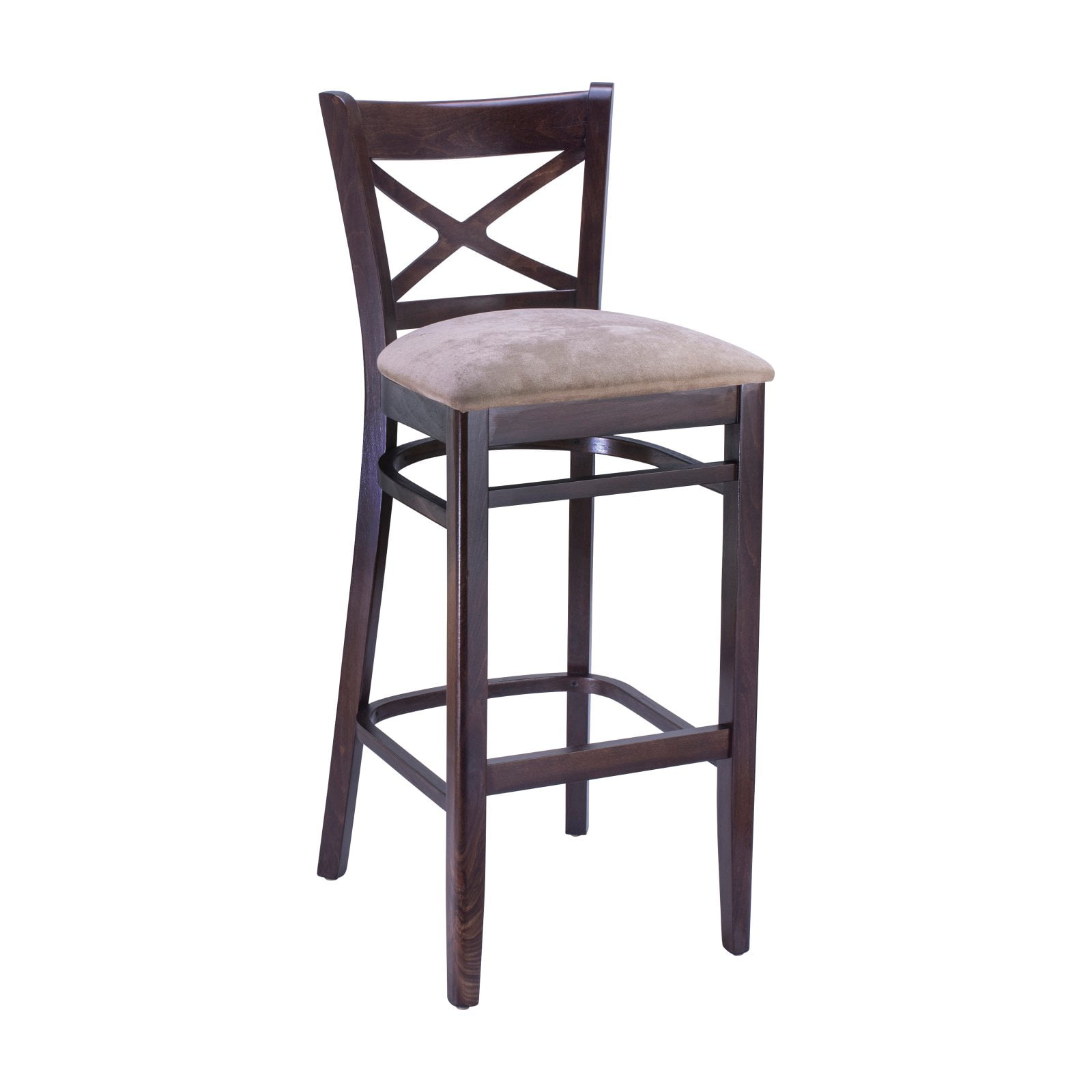 Cross Back Bar Stool in Walnut - Walmart.com