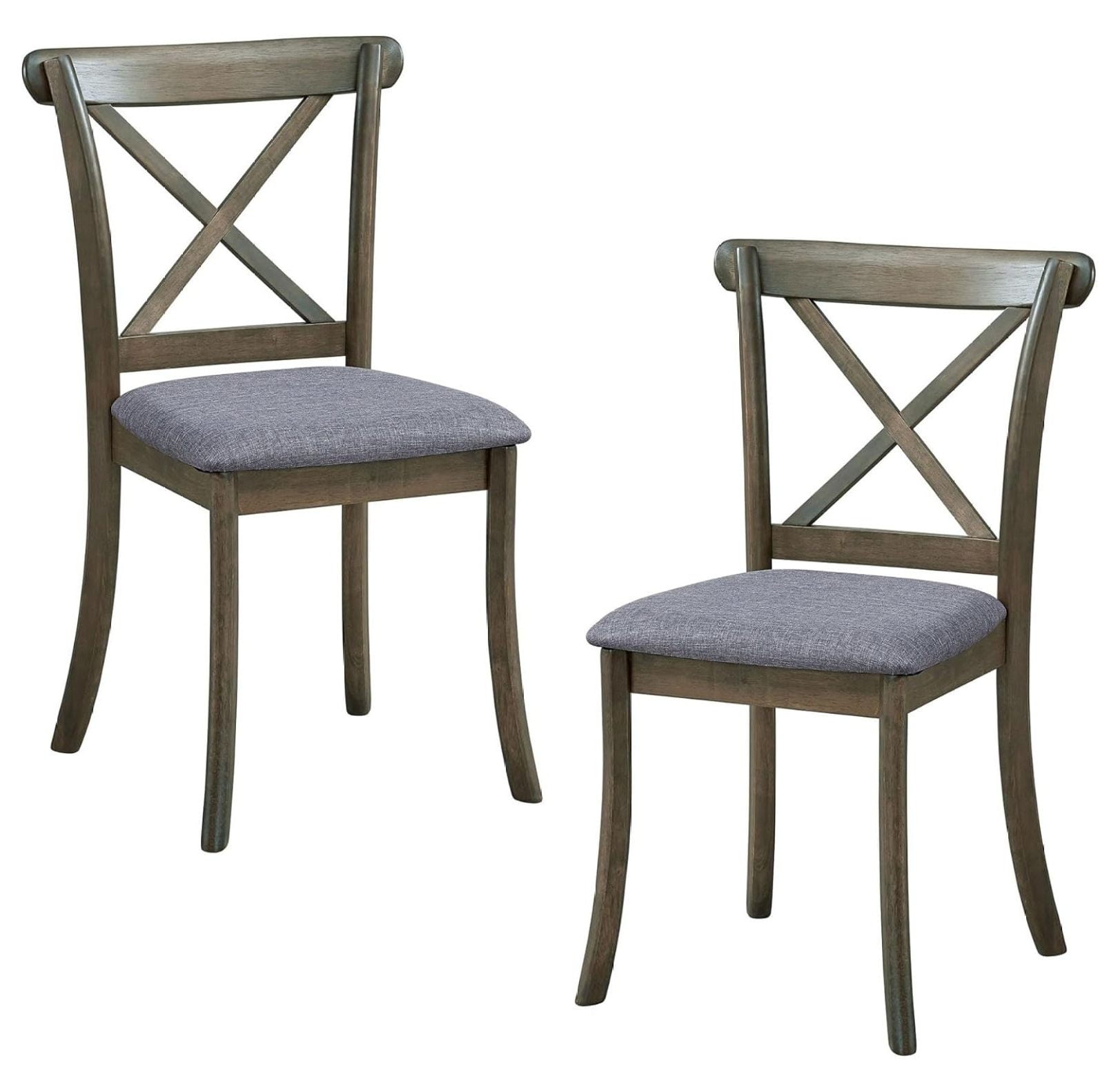 Cross Back Chair Set of 2, Dining Chair Furniture 2-Pack, Modern Fabric ...