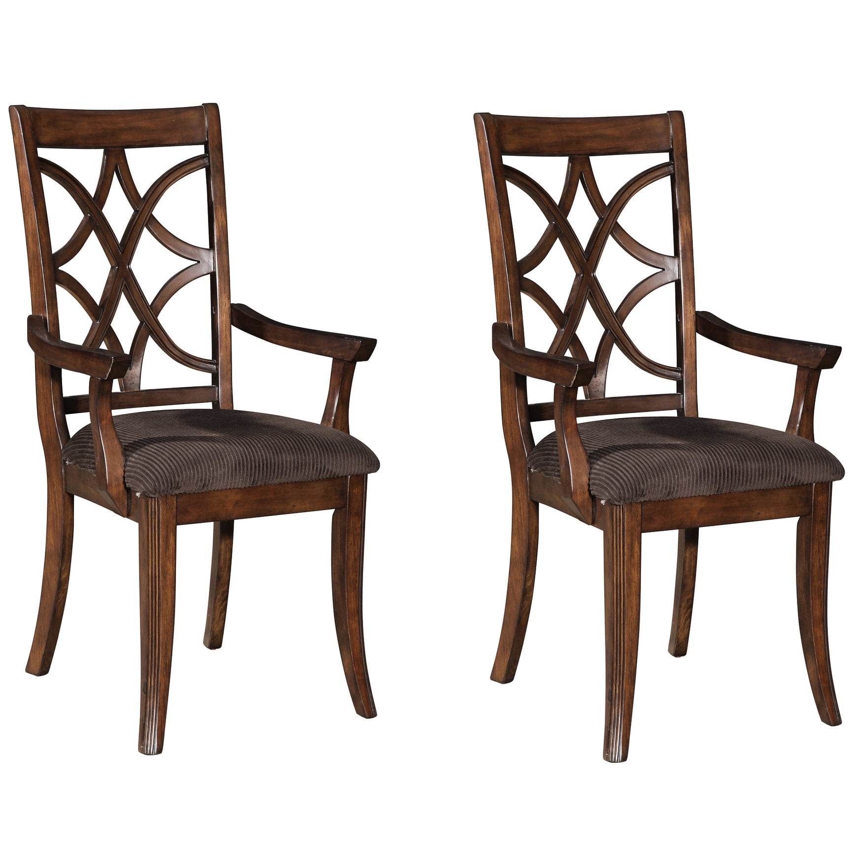 Cross Back Design, Set of 2 Arm Chairs - Add Visual Interest to Dining ...