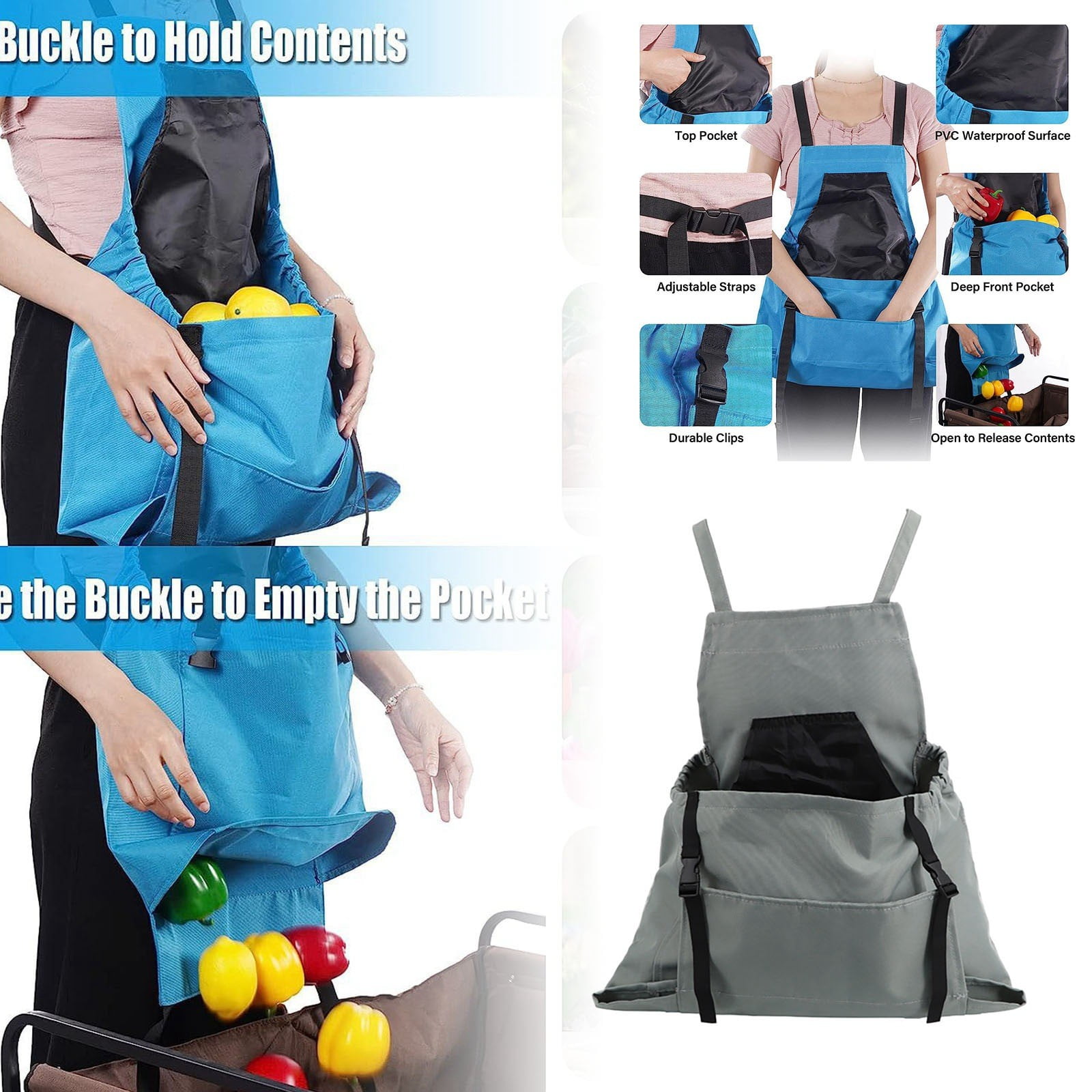 Cross Back Gardening Apron – Heavy-Duty Water-Resistant Oxford with Quick-Release Buckle ...