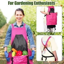 Cross Back Gardening Apron With Deep Kangaroo Release Pockets,Gardening Apron with Pockets for ...