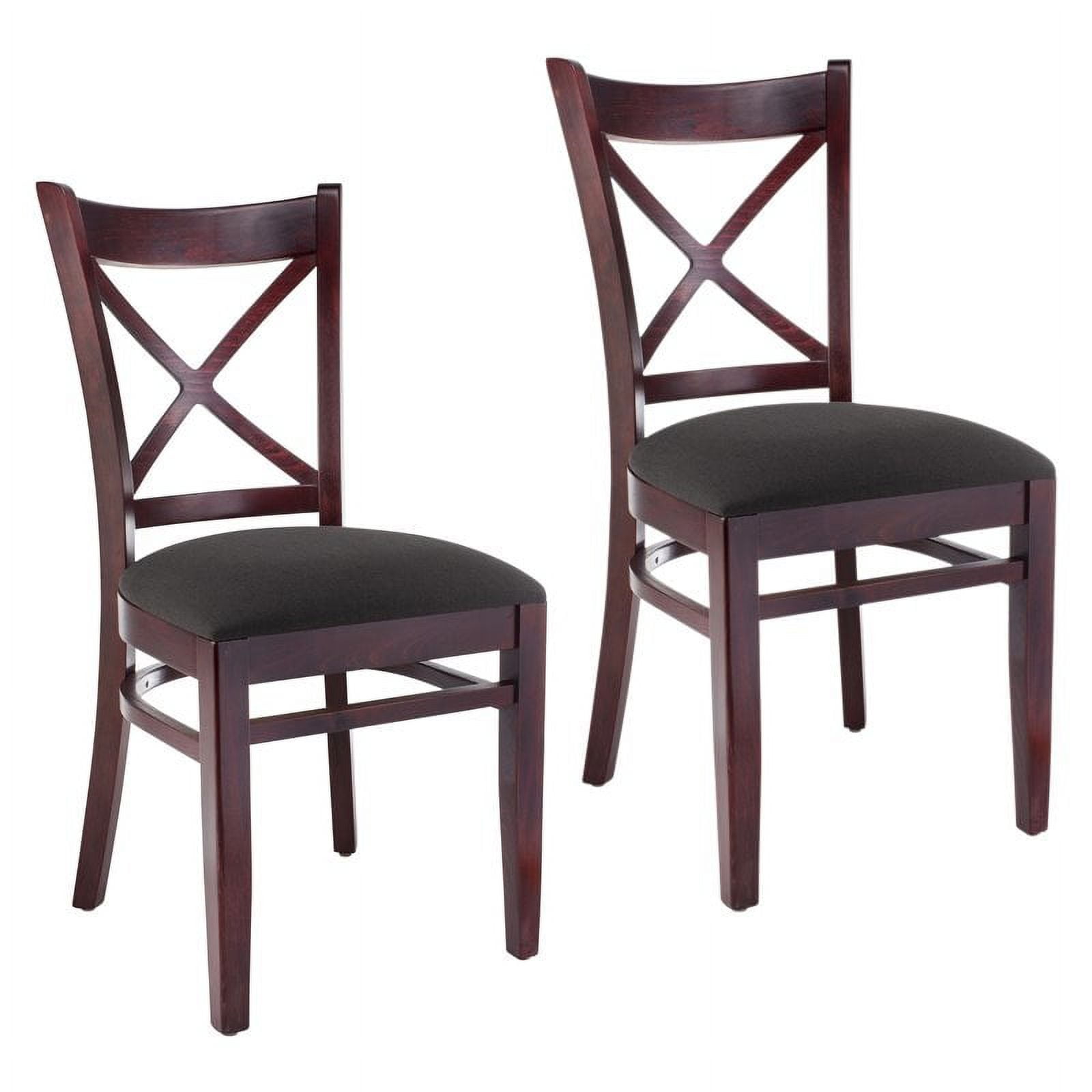 Cross Back Side Chair in Dark Mahogany (Set of 2) - Walmart.com