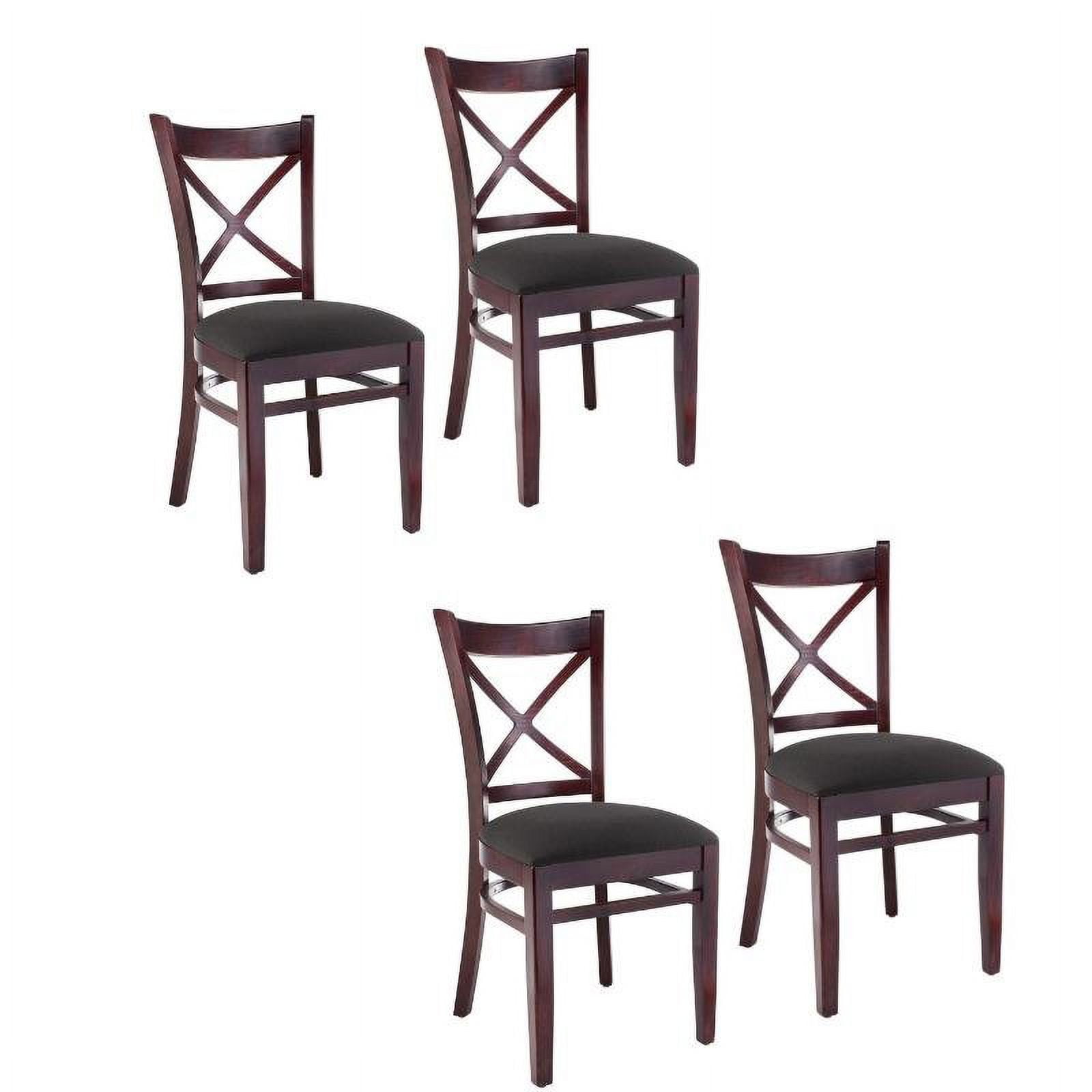 Cross Back Side Dining Chair in Dark Mahogany (Set of 4) - Walmart.com