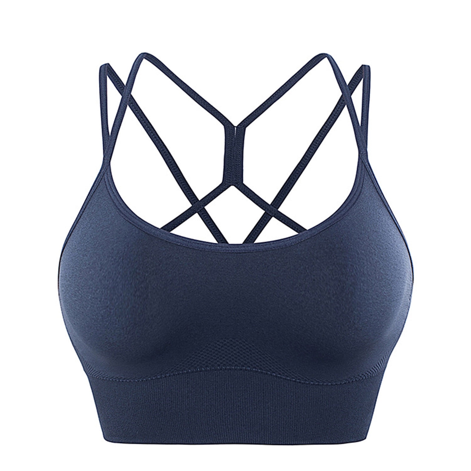 Cross Back Sport Bras Padded Strappy Criss Cross Cropped Bra For Yoga