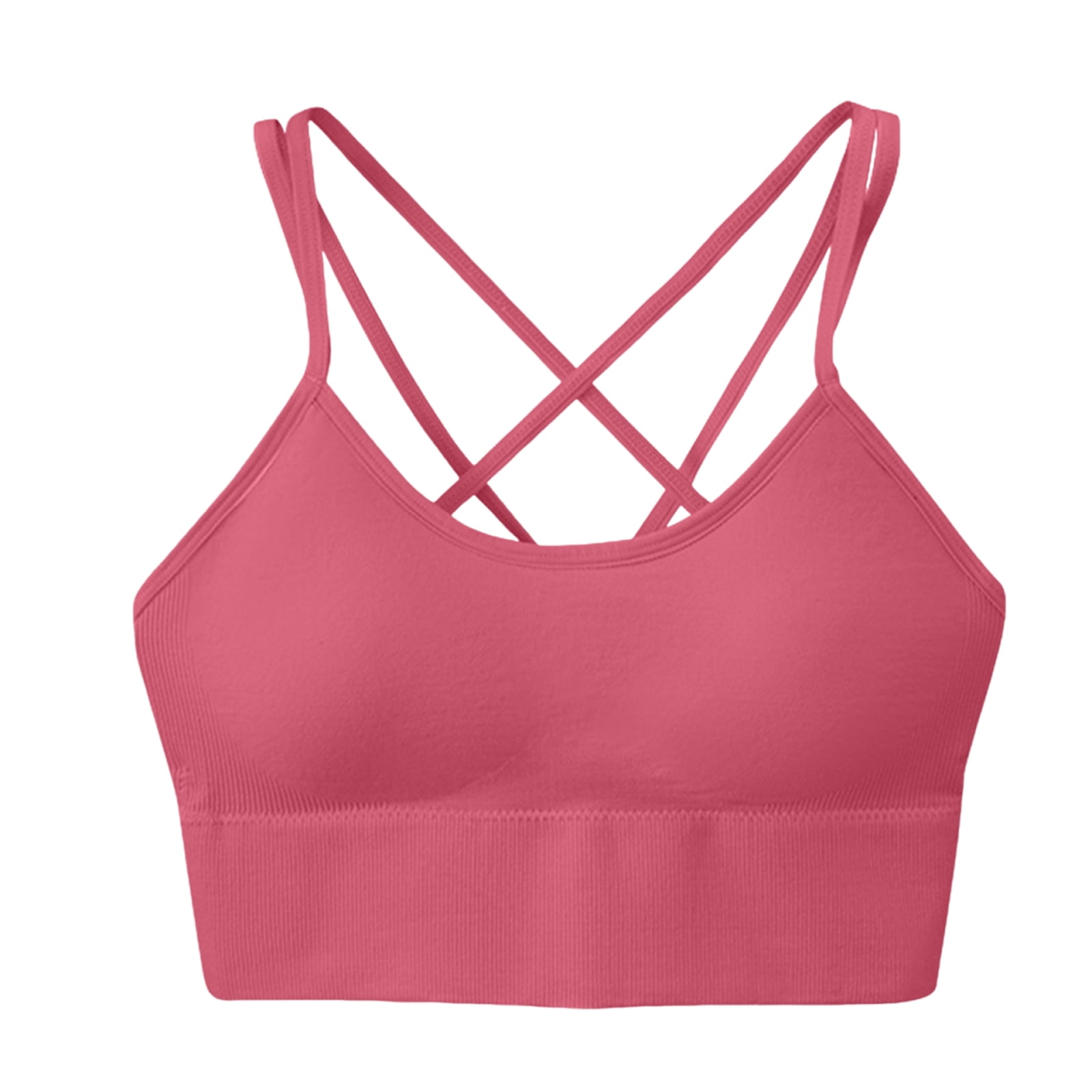 Cross Back Sport Bras Padded Strappy Criss Cross Cropped Bras for Yoga ...