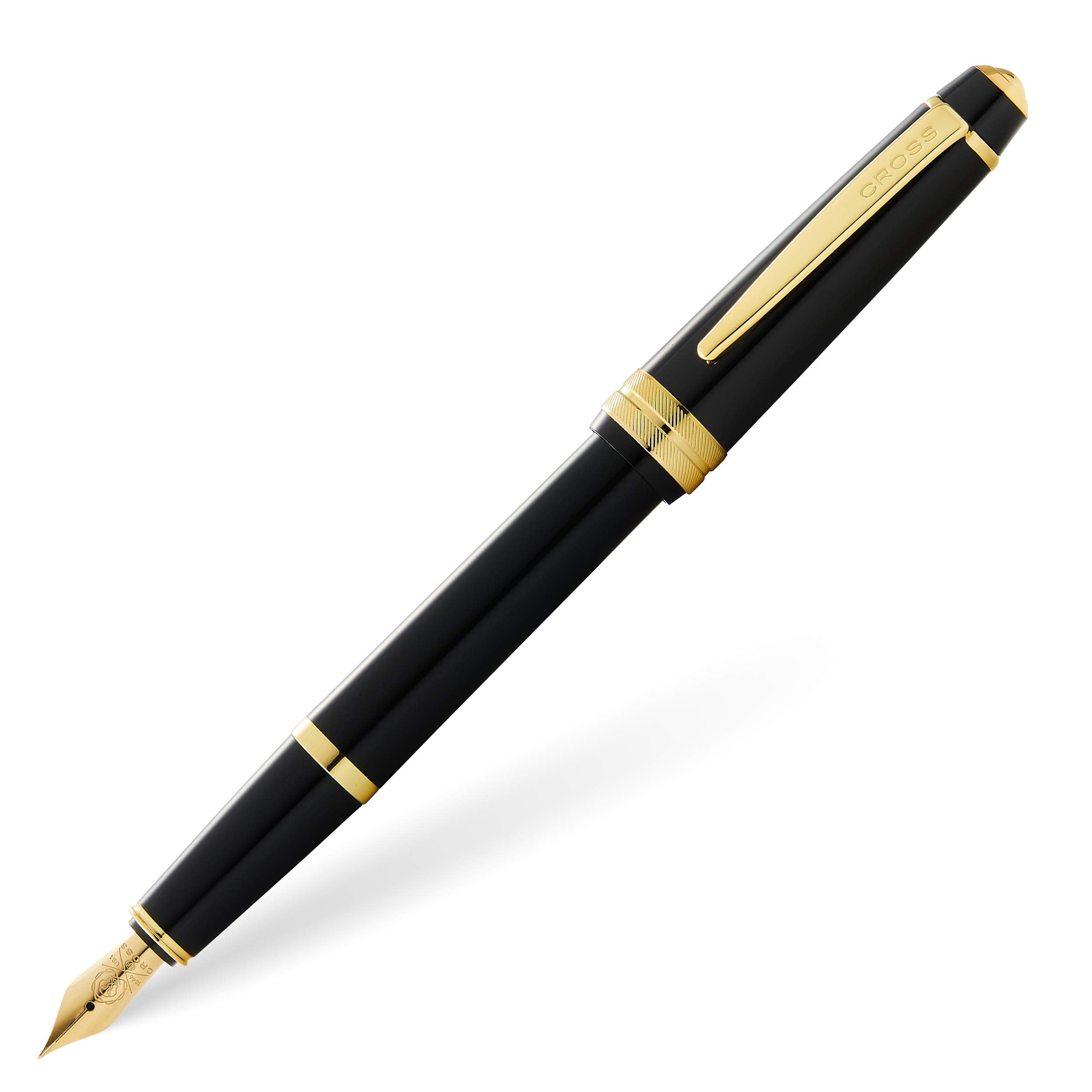 Cross Bailey Light Polished Black Resin and Gold Tone Fountain Pen ...