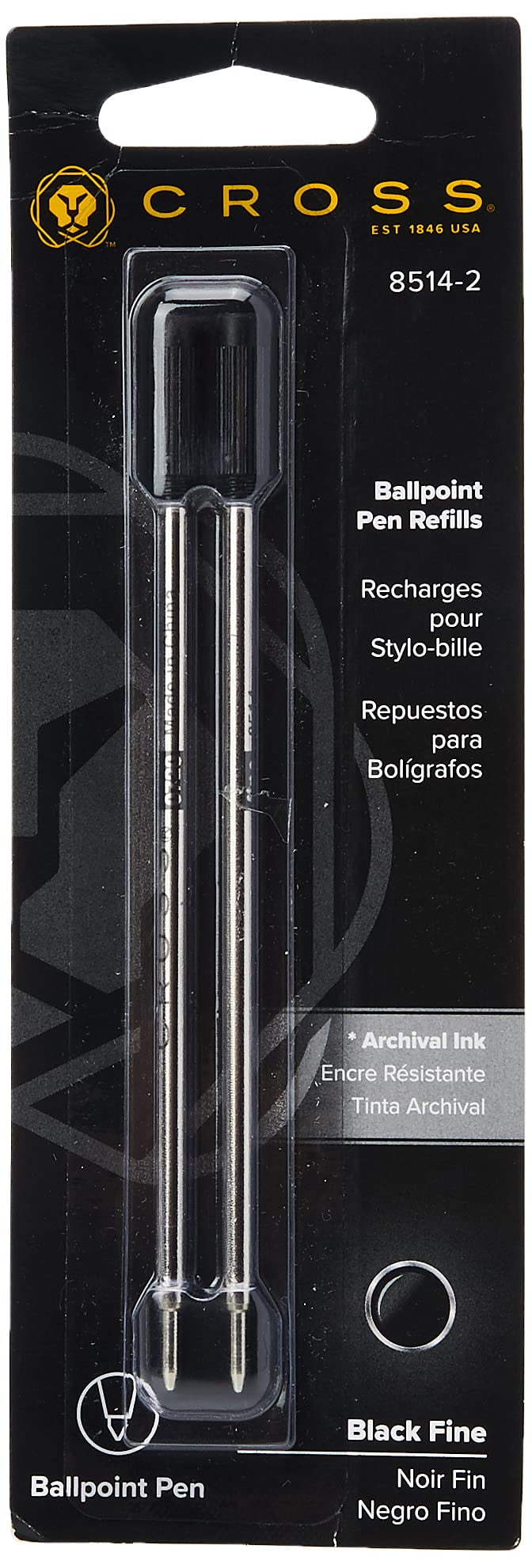 Cross Ballpoint Pen Refill - Black - Fine - Dual Pack - Walmart.com