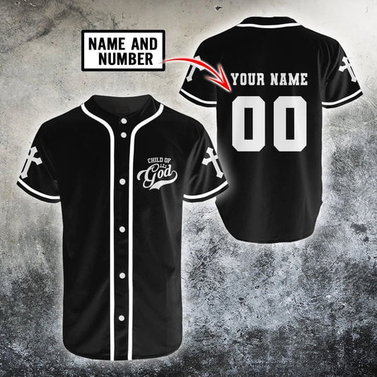 Cross Baseball Jersey - Child Of God Custom Printed 3D Baseball Jersey ...