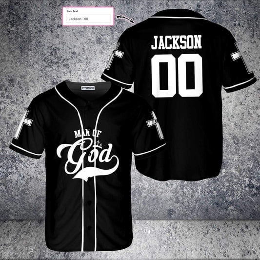 Cross Baseball Jersey - Man Of God Custom Printed 3D Baseball Jersey ...