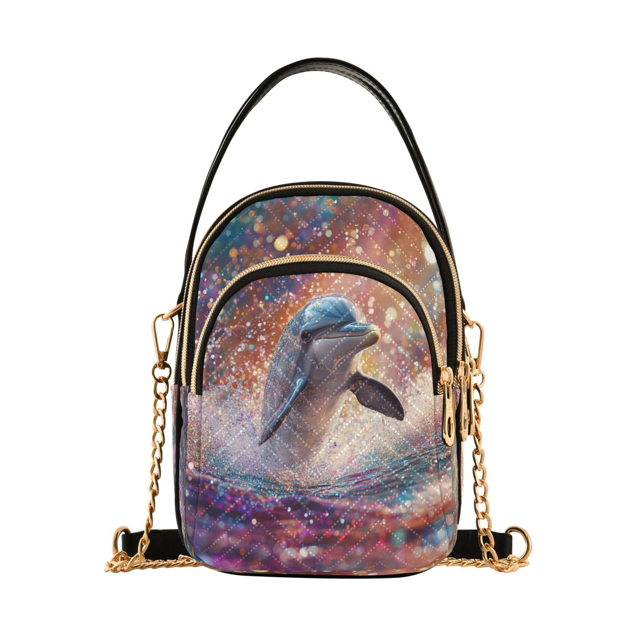 Cross Body Fashion Shoulder Waist Purse Bags Celestial Dolphin Splash ...