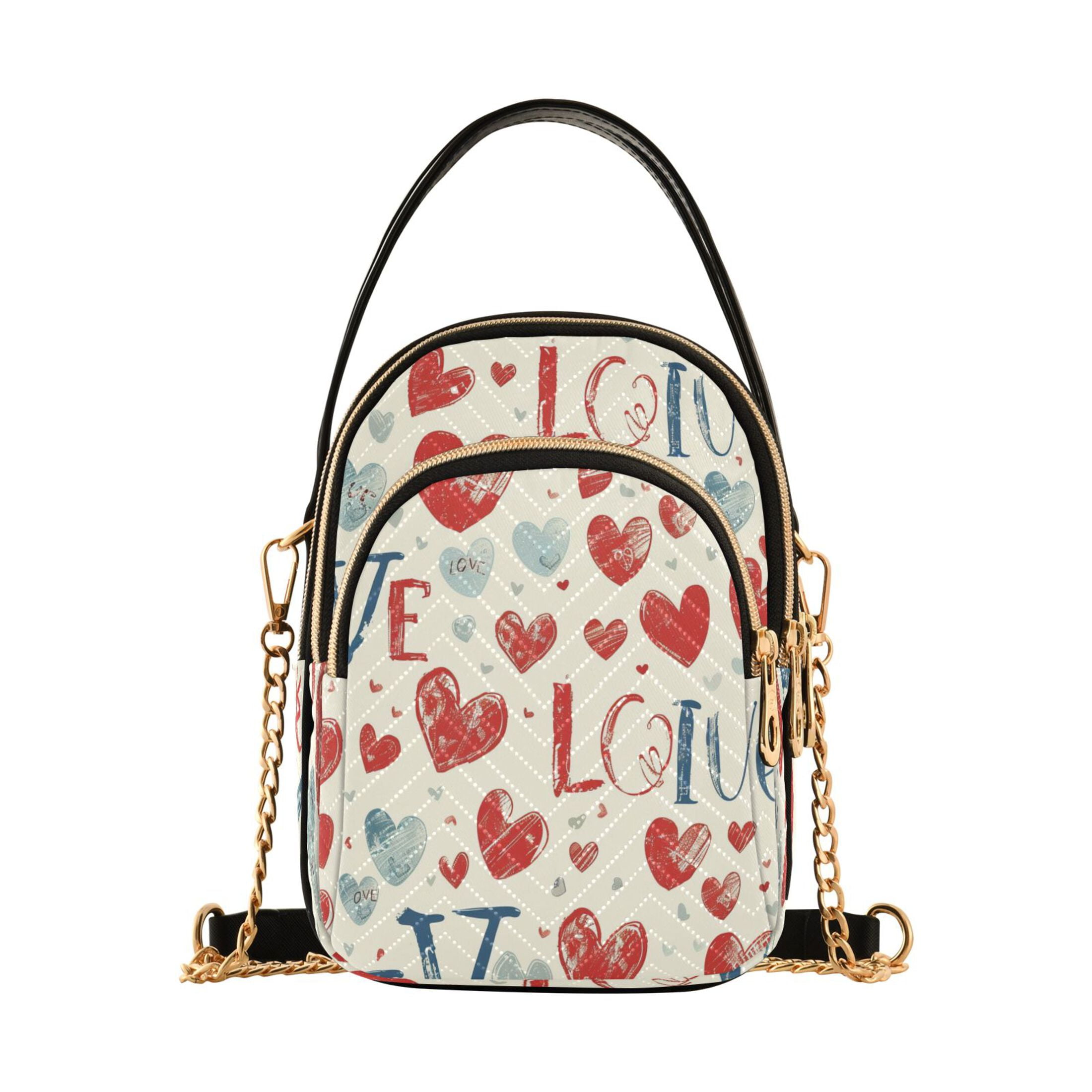 Cross Body Fashion Shoulder Waist Purse Bags Colorful Hearts Of ...