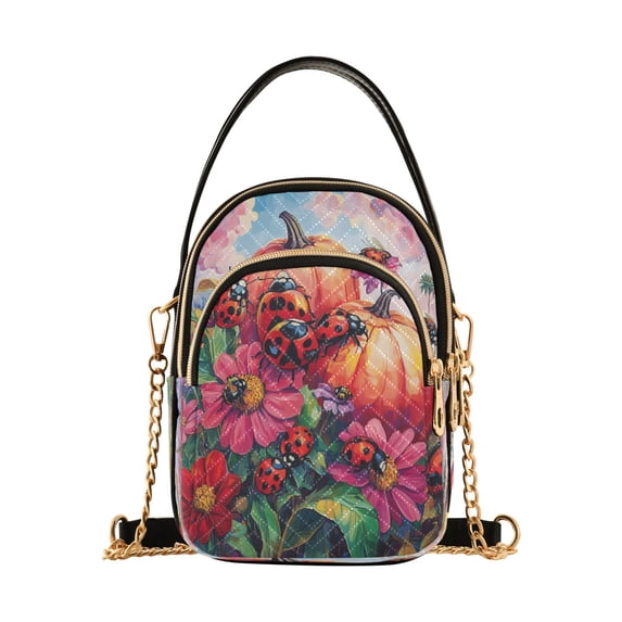 Cross Body Fashion Shoulder Waist Purse Bags Pumpkin Patch Ladybug ...