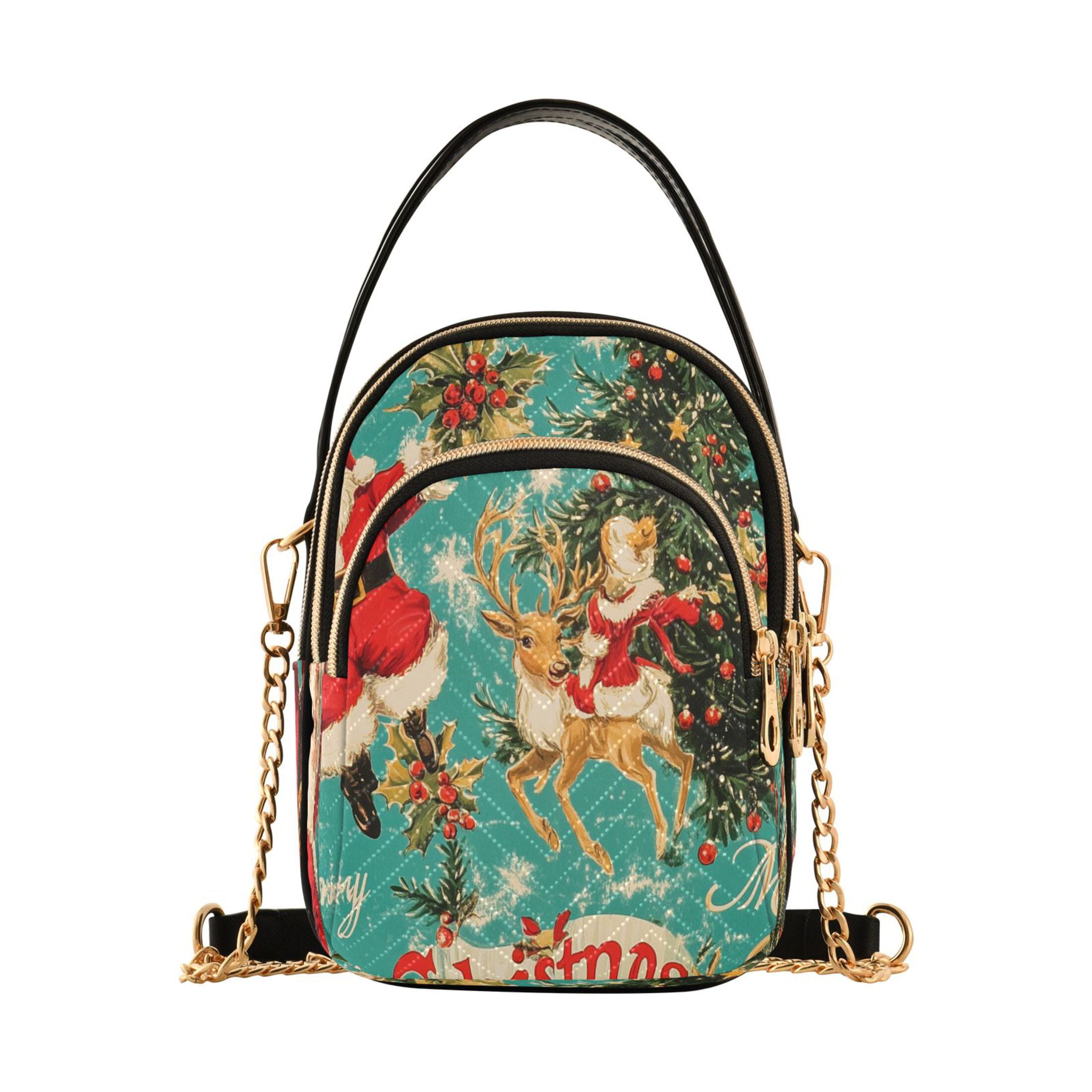 Cross Body Fashion Shoulder Waist Purse Bags Santa's Festive Ride ...