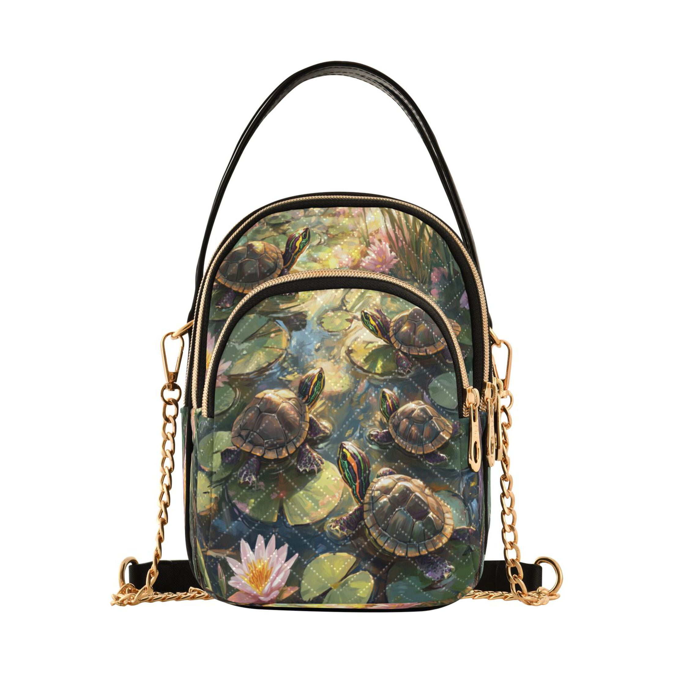 Cross Body Fashion Shoulder Waist Purse Bags Serene Turtle Oasis Pocket ...