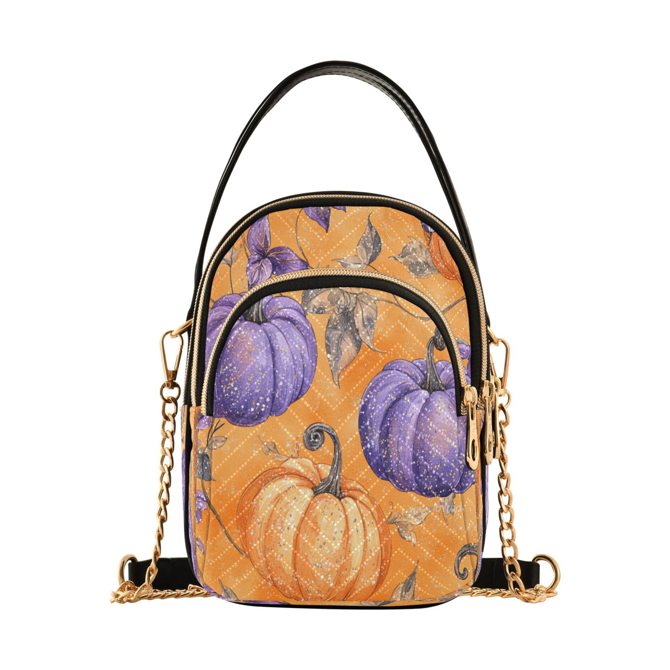 Cross Body Fashion Shoulder Waist Purse Bags Vibrant Pumpkin Patch ...