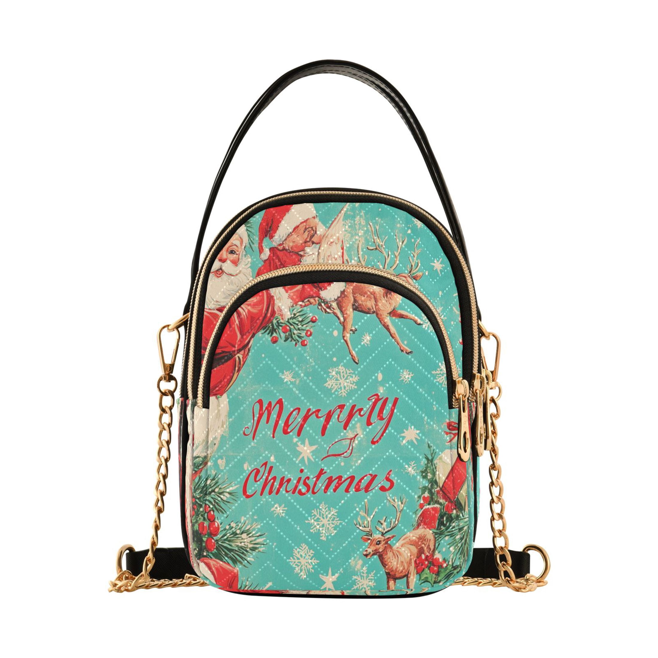 Cross Body Fashion Shoulder Waist Purse Bags Vintage Santa Christmas ...