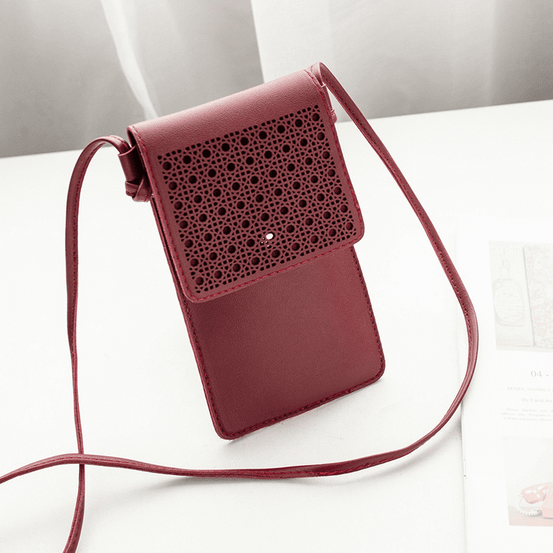 Cross Body Mobile Phone Bag Touching Screen Clear Window Mini Purse ...