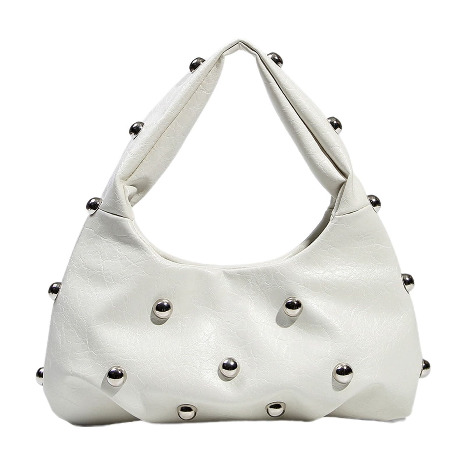 Cross Body Pack for Women Studded Leather Shoulder Bag Top Handle Punk ...