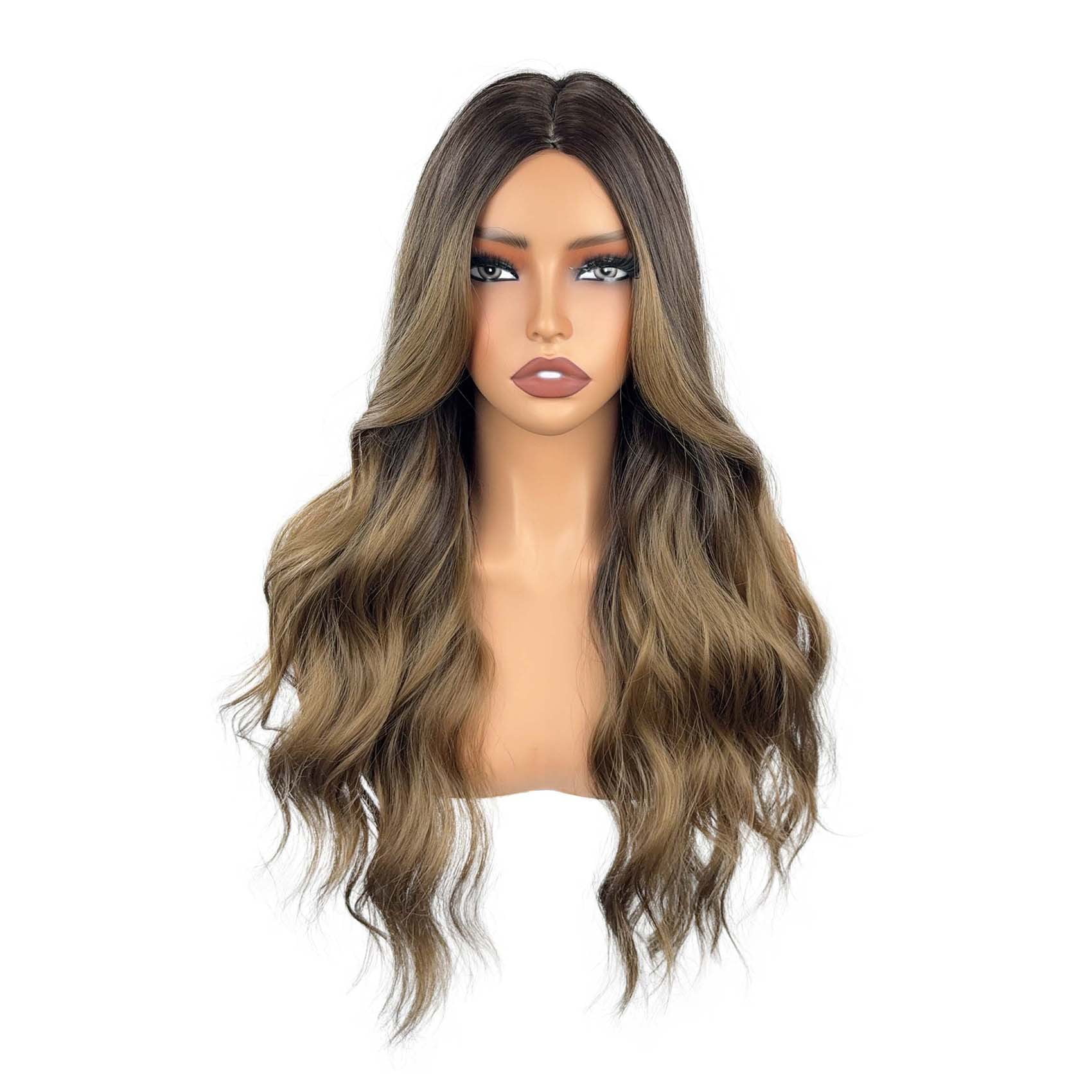 Cross-Border European American African Wigs Gradient Color Big Wave ...