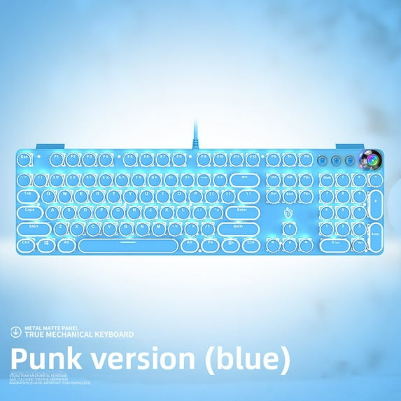 Cross-Border K820 Punk Retro Knob Wired Mechanical Keyboard Macro ...