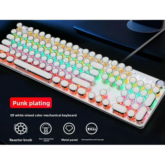 Cross-Border K820 Punk Retro Knob Wired Mechanical Keyboard Macro ...