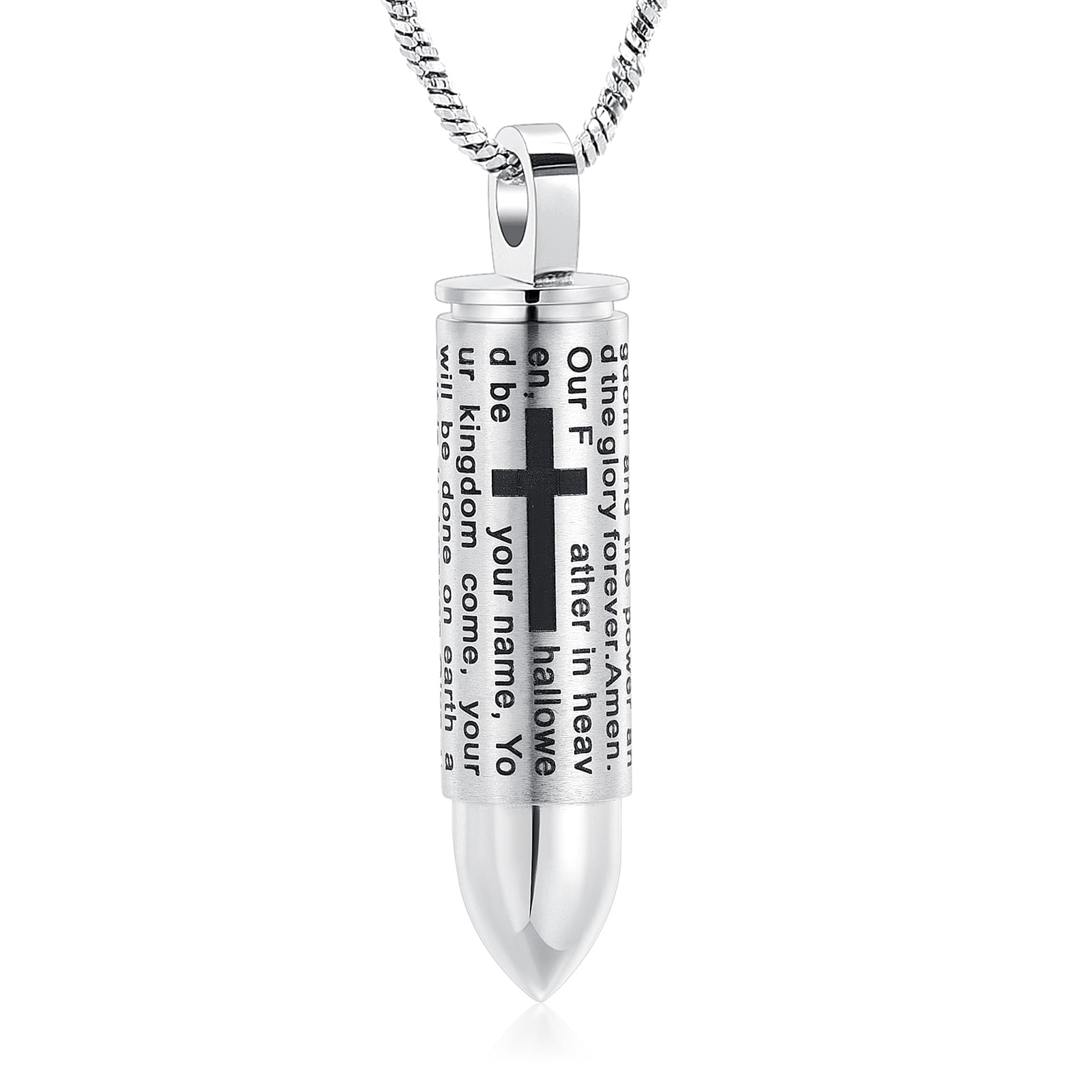 Cross Bullet Cremation Urn Necklaces for Ashes Cremation Necklack for ...