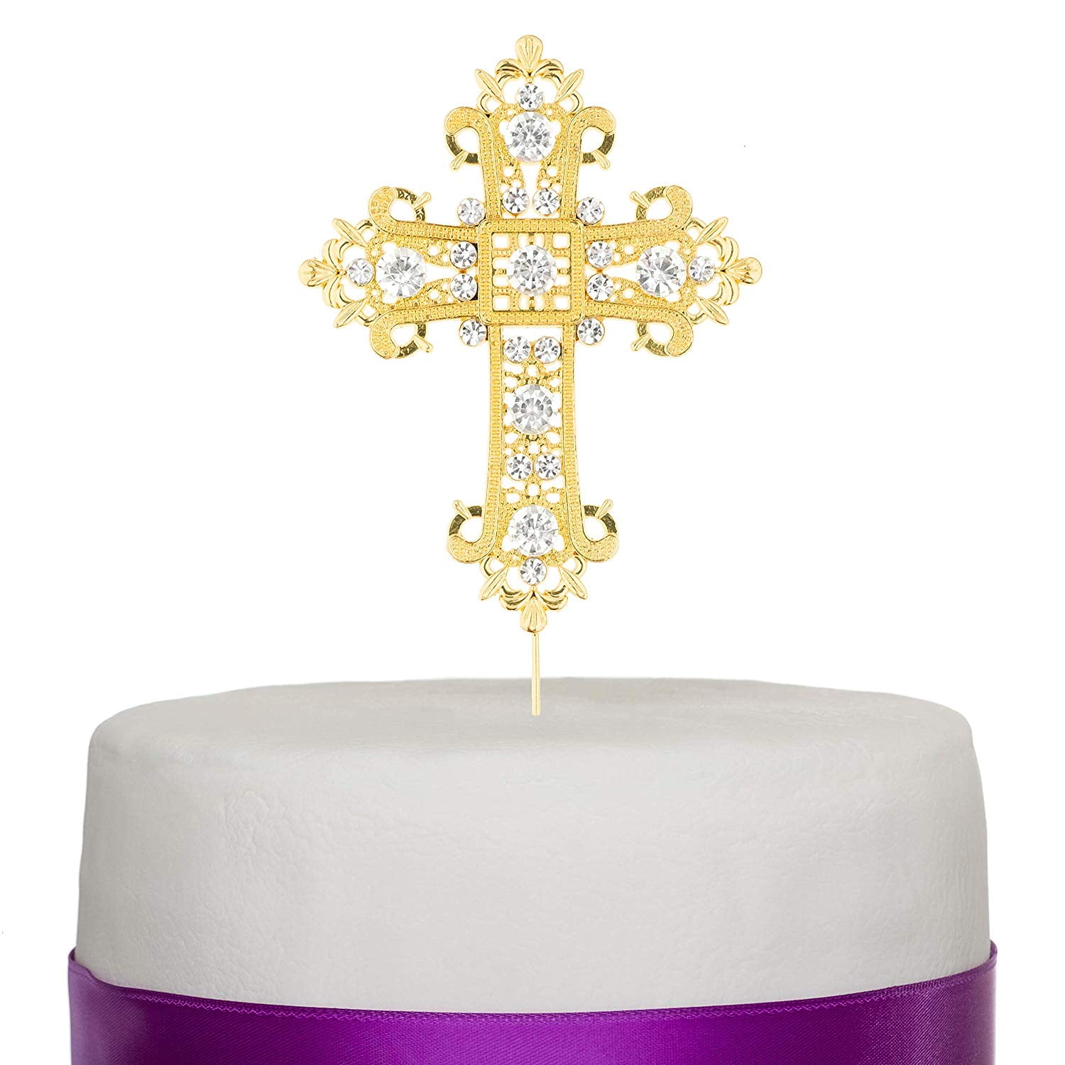 Gold Cross Cake Topper, Decorative Christian Event Supplies from Bakery ...