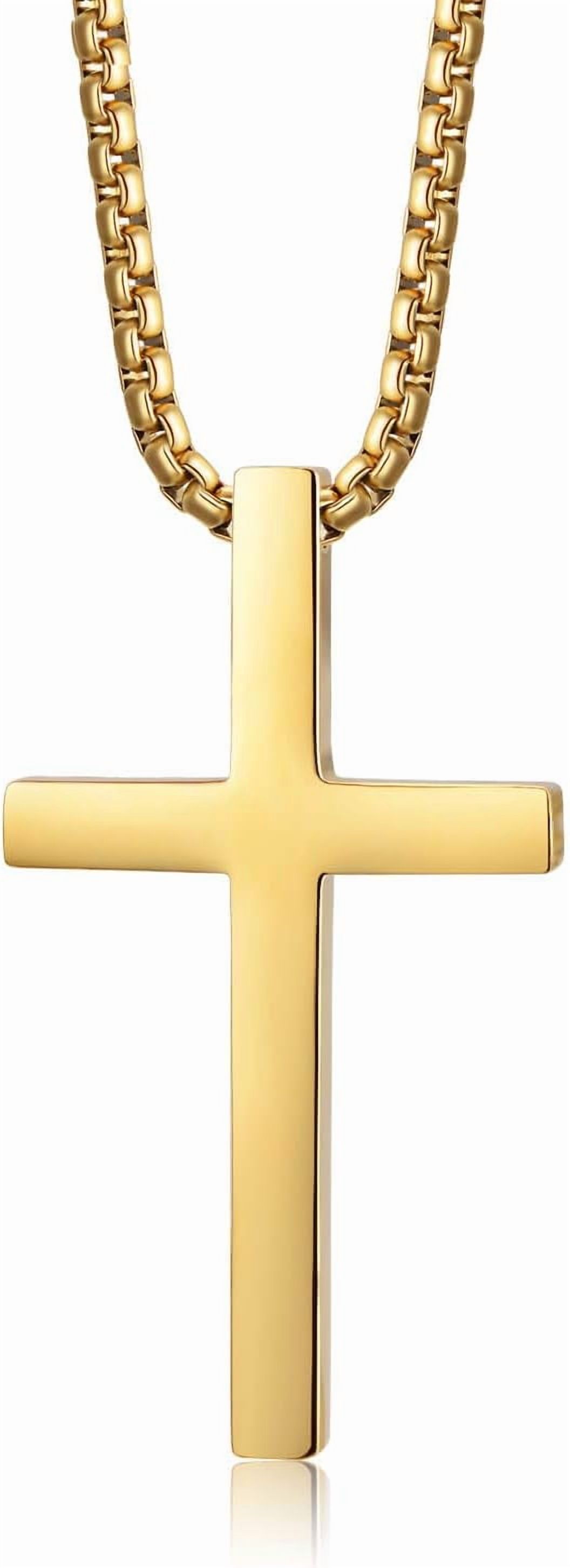 Cross Chain for Men and Women, Gold Cross Necklace for Men, Mens Cross ...