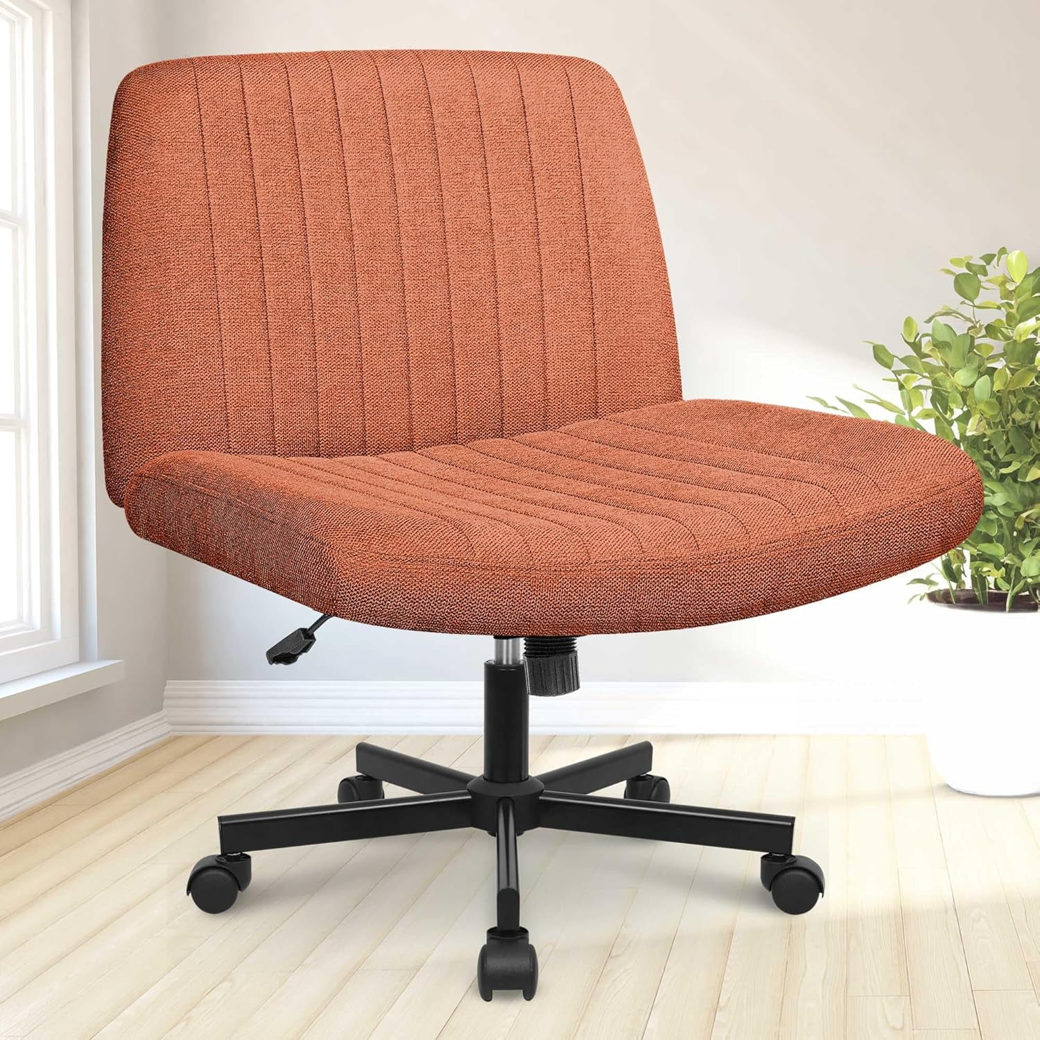 Cross Chair, Armless Legged Office Desk Chair, with Wheels Swivel ...