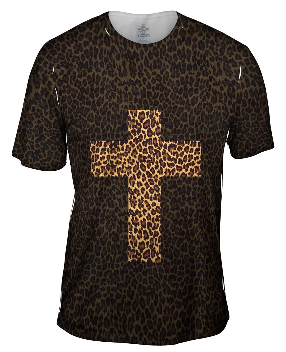 Cross Cheetah Animal Skin Mens T-Shirt All Over Print - Walmart.com