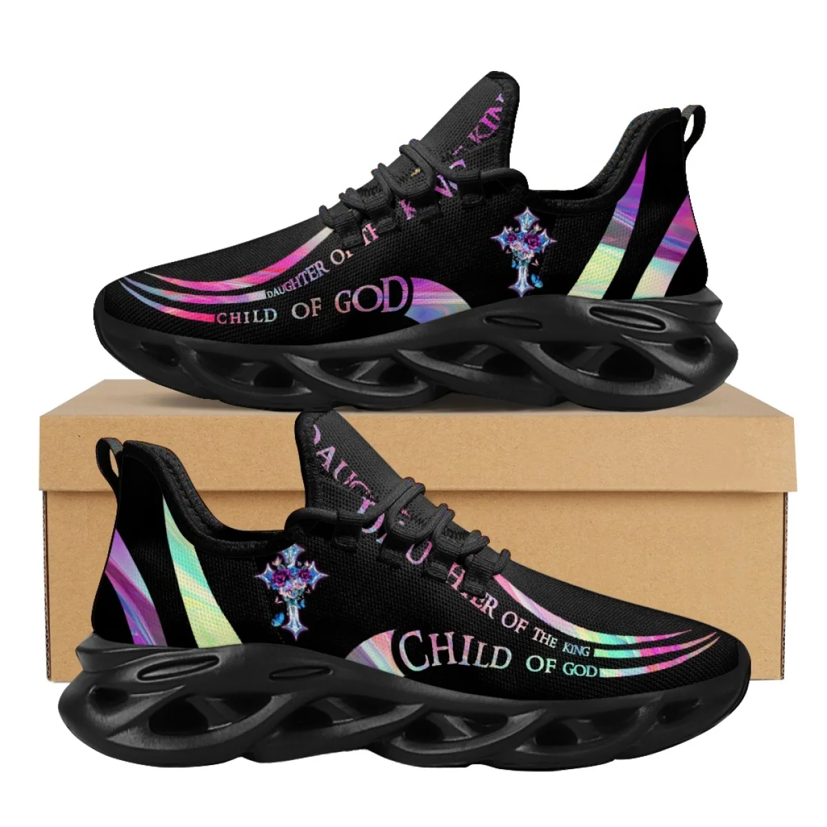 Cross Christian God Print Light Breathable Sneakers Air Mesh Breathable ...