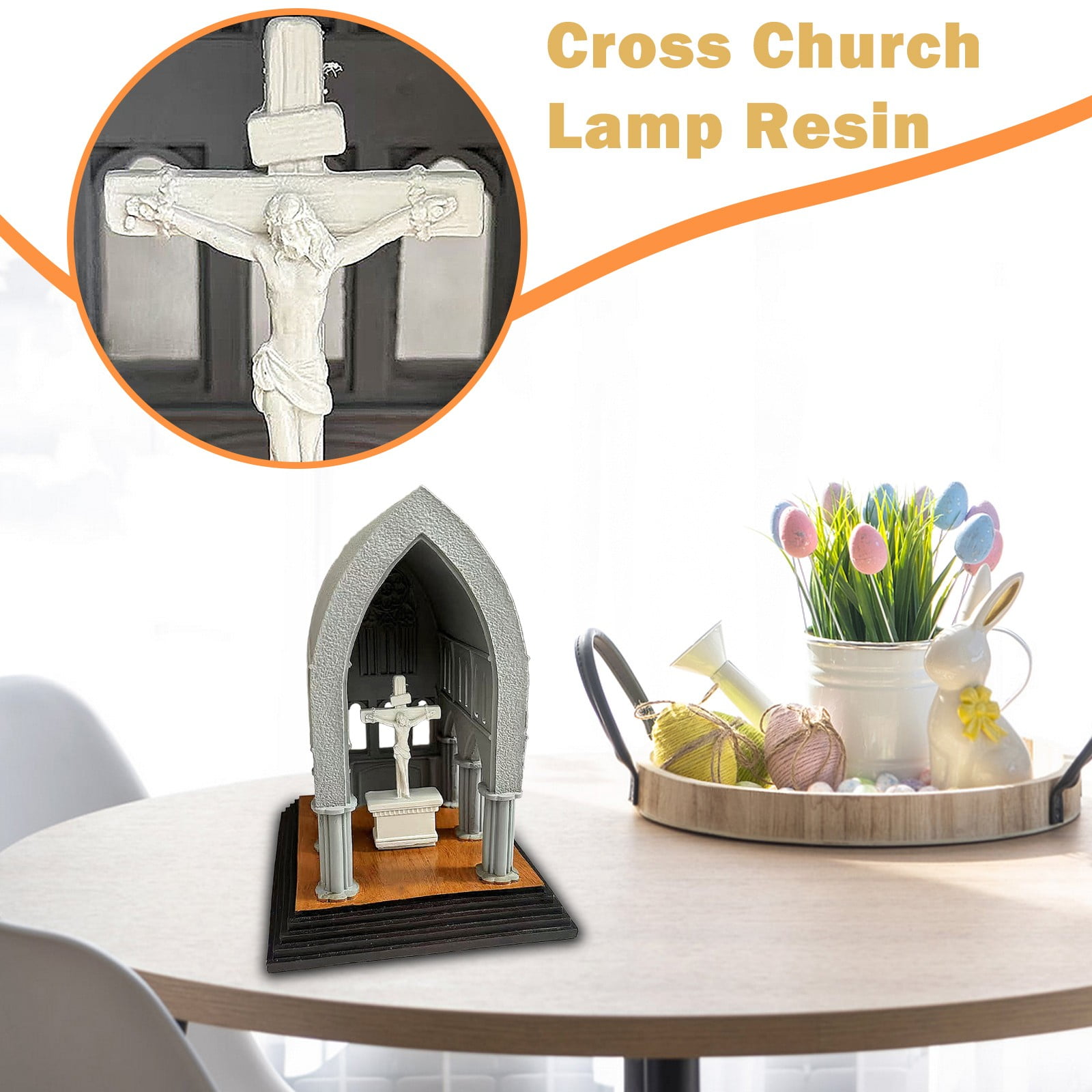 Cross Church Craft Church Model Religious Figurine Resin Decoration for ...