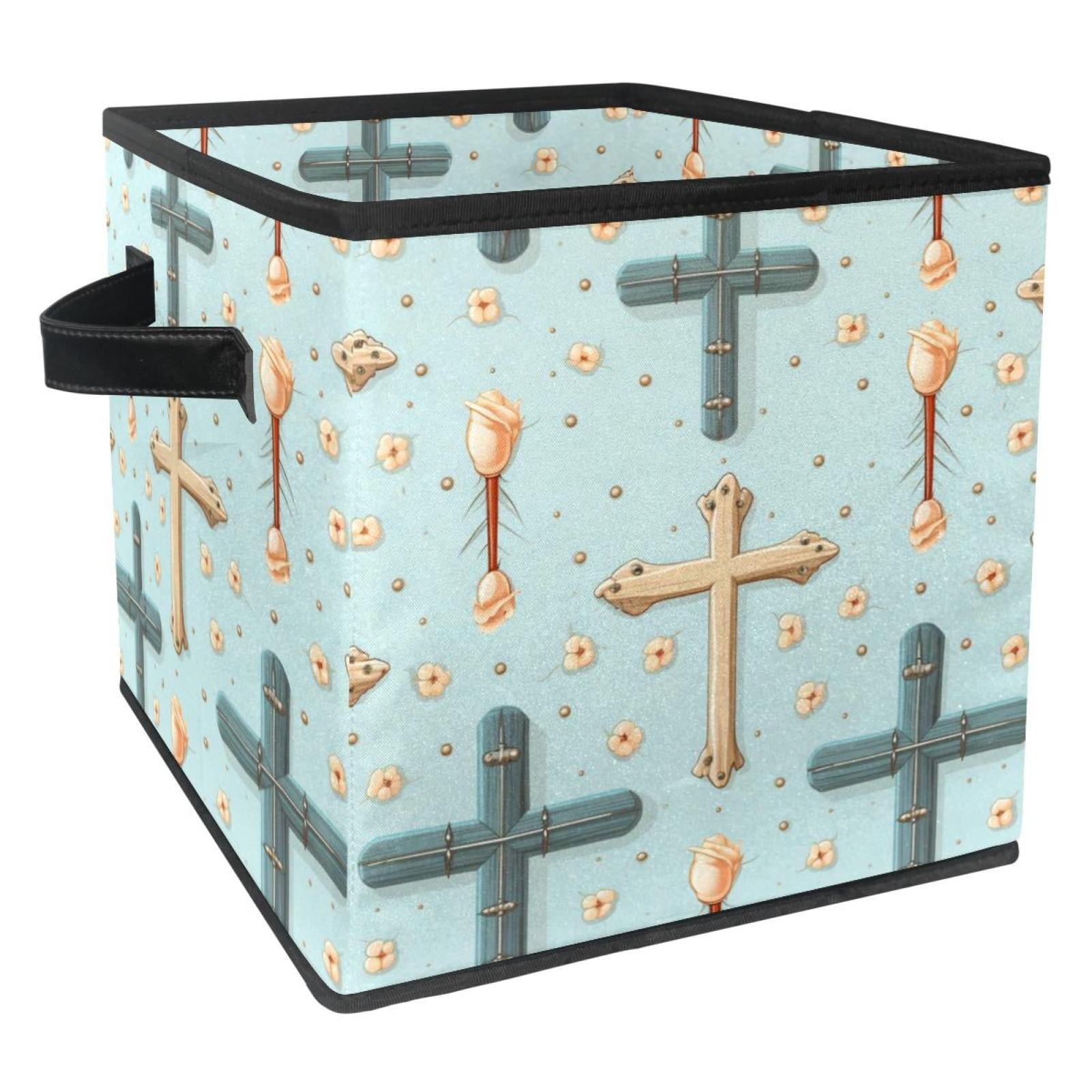 Cross Collapsible Cube Organizer Storage Bin with Handle, 10.8"x10.5 ...