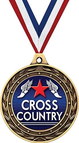 Cross Country Gold Duo Medal, 3" Running Prizes, Kids Running Trophy ...