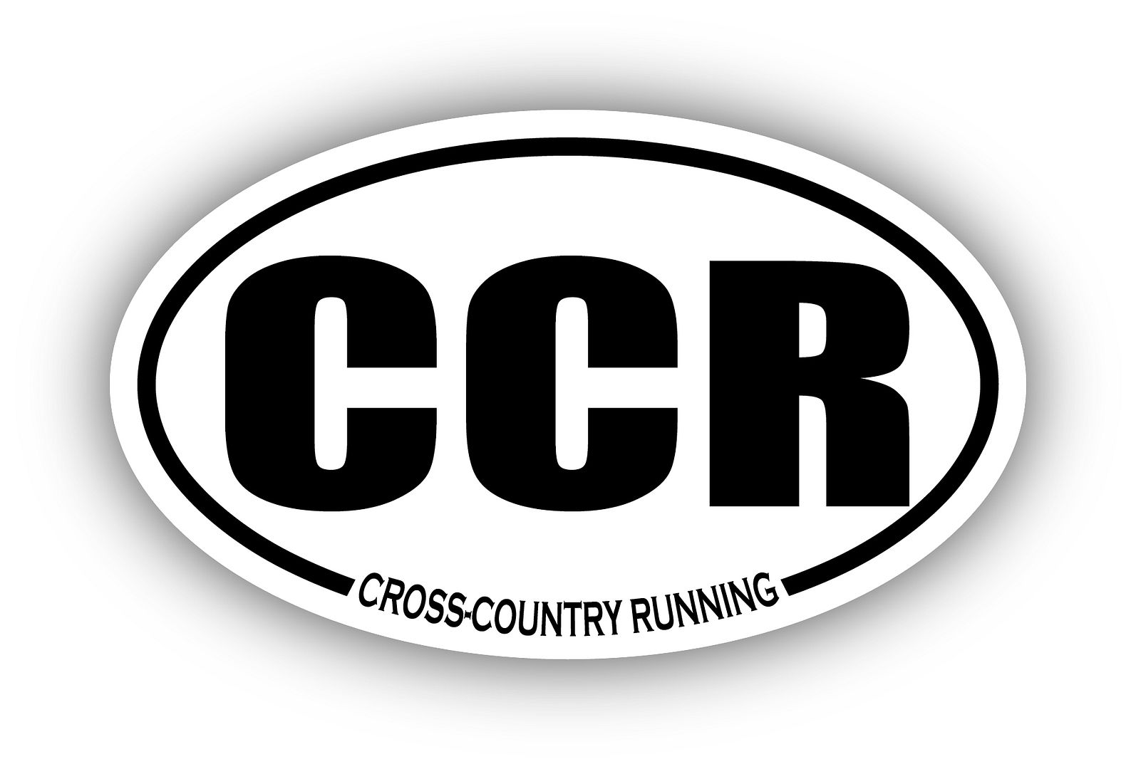 Cross-Country Running CCR Oval Bumper Sticker 3M Vinyl Decal 3 in x 5 ...