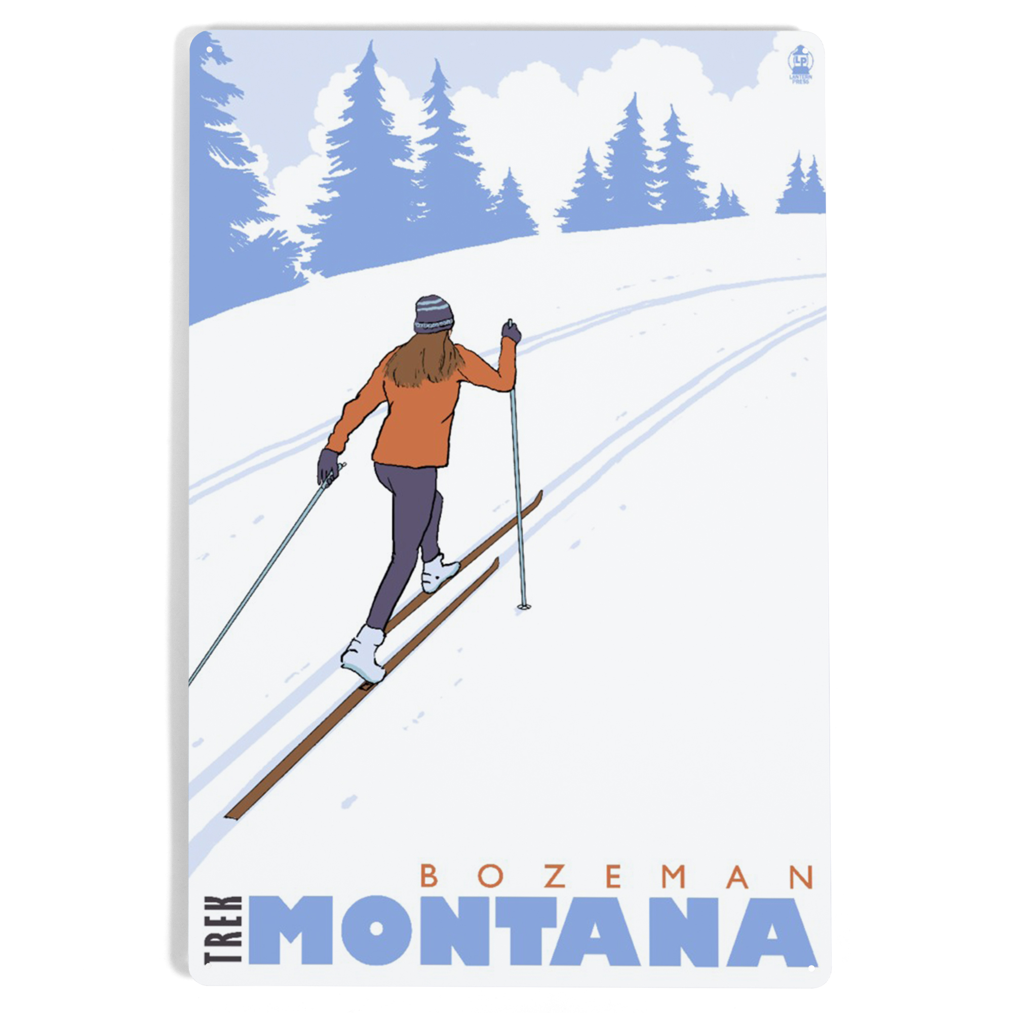 Cross Country Skier, Bozeman, Montana (12x18 Aluminum Art, Indoor ...