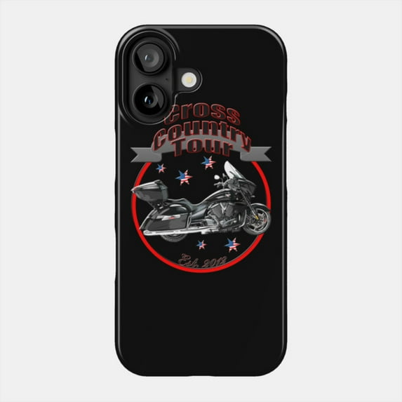 Cross Country Tour USA Motorcycle Case for iPhone 11,12,13,14,15,16,17 Biker Themed Cover ...