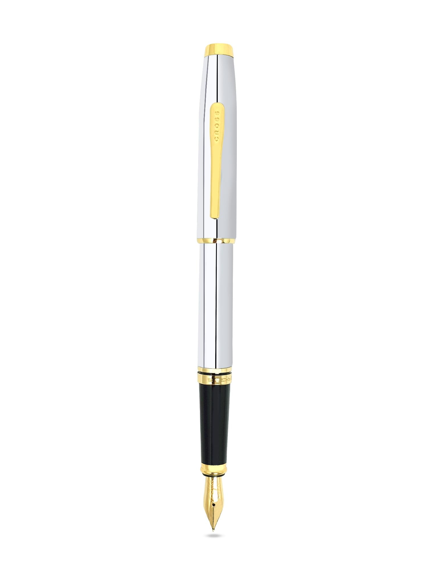 Cross Coventry Polished Chrome with Gold-Tone Fine Nib Fountain Pen ...