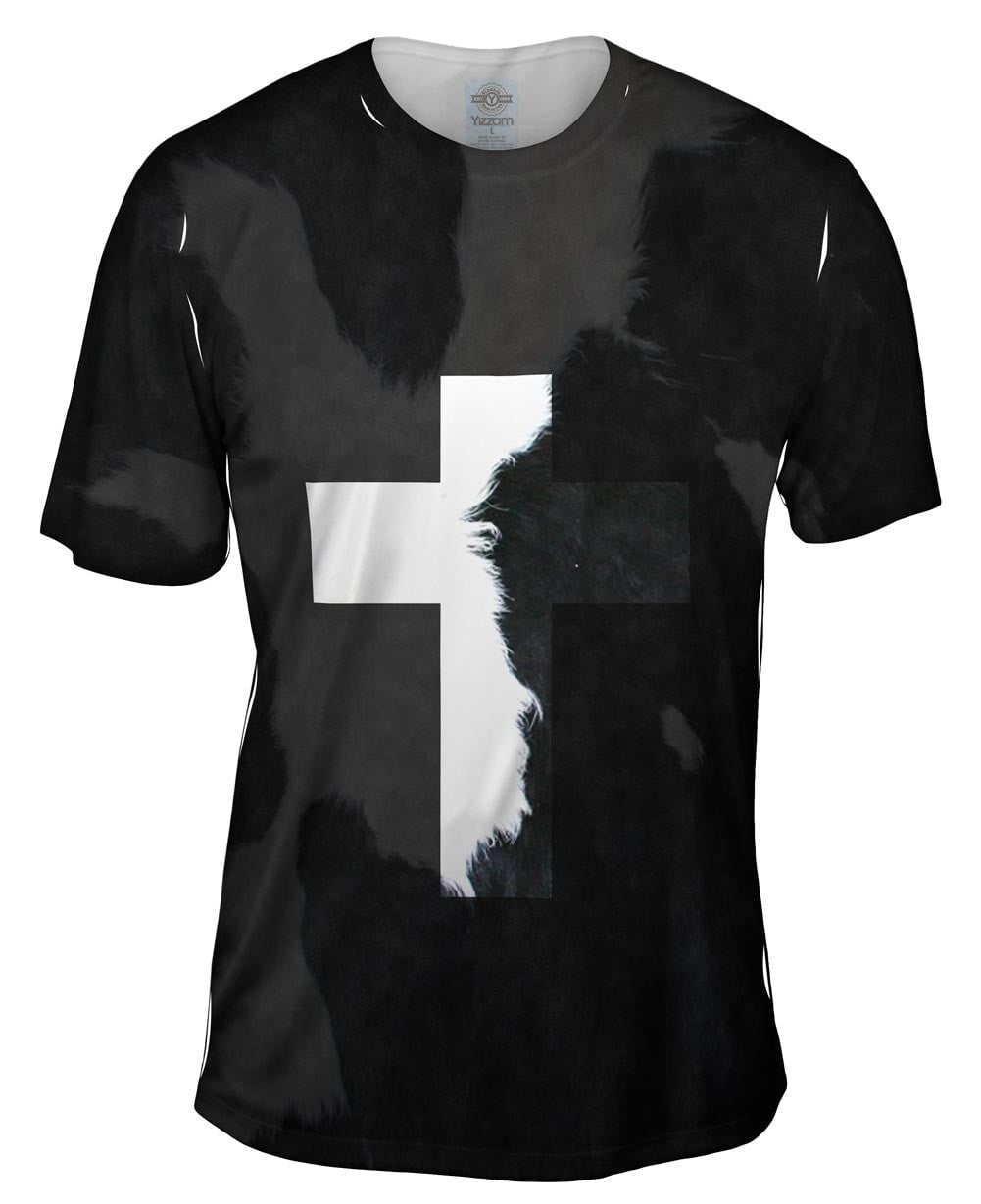 Cross Cow Animal Skin Mens T-Shirt All Over Print - Walmart.com