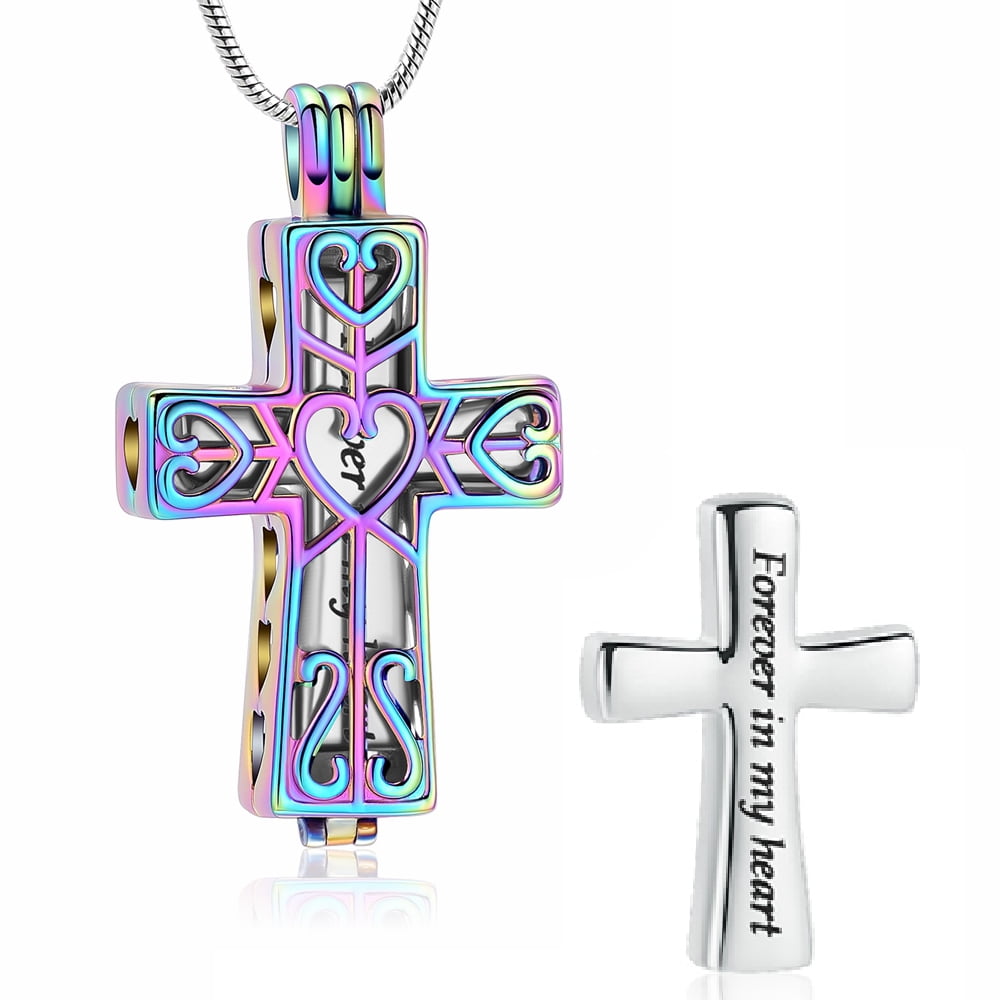 Cross Cremation Jewelry for Ashes Ash Holder Urn Necklace Lockets for ...