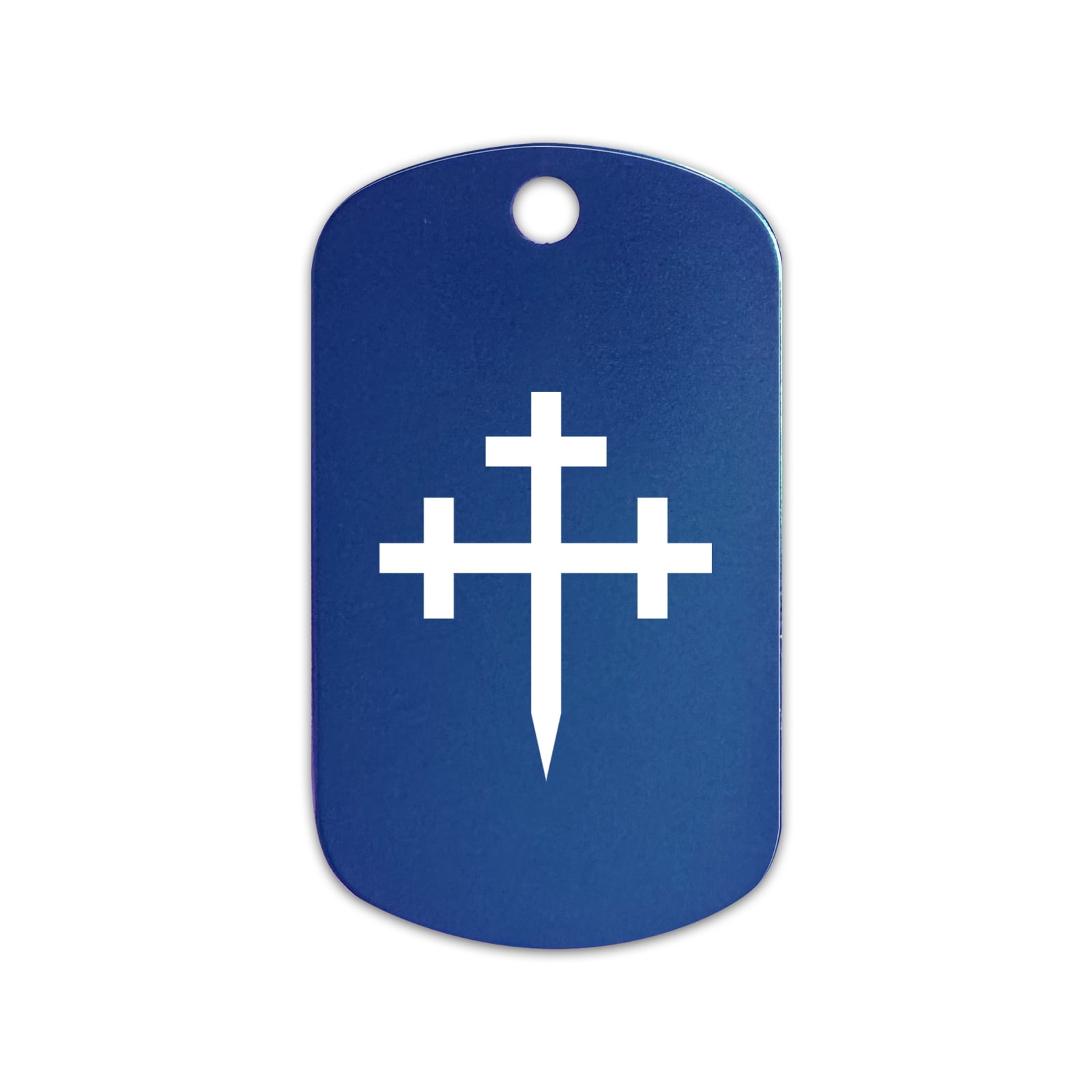 Cross Crosslet Fitchy GI Dog Tag Aluminum Keychain - Blue - Walmart.com
