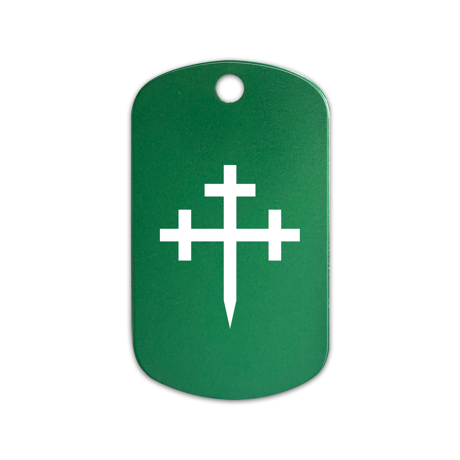 Cross Crosslet Fitchy GI Dog Tag Aluminum Keychain - Green - Walmart.com