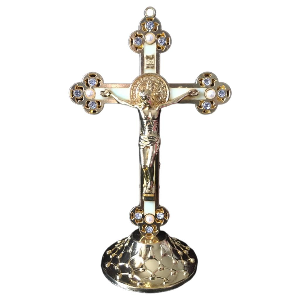 Cross Crucifix Stand, Catholic Jesus Statue Figurine,Religious Prayer ...